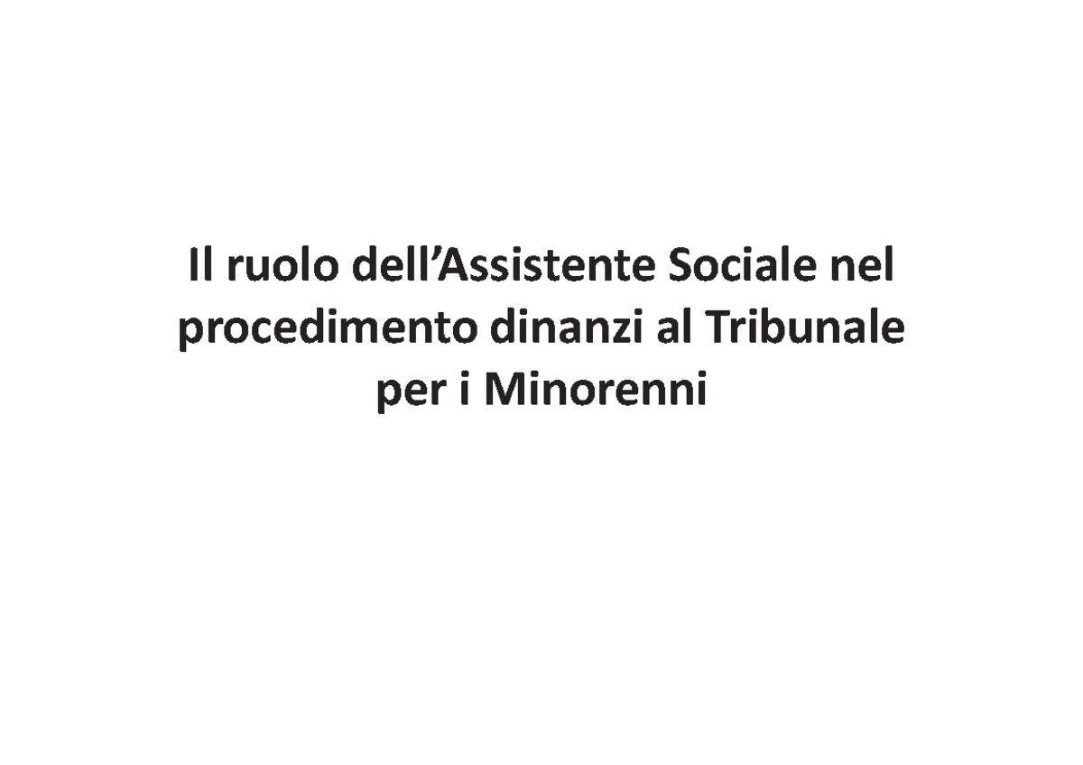 Ruolo assistente sociale - Il ruolo dell’Assistente Sociale nel ...