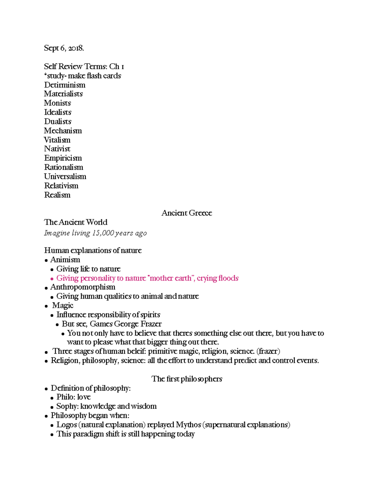 Ch2 pdf - lecture notes - Sept 6, 2018. Self Review Terms: Ch 1 make ...