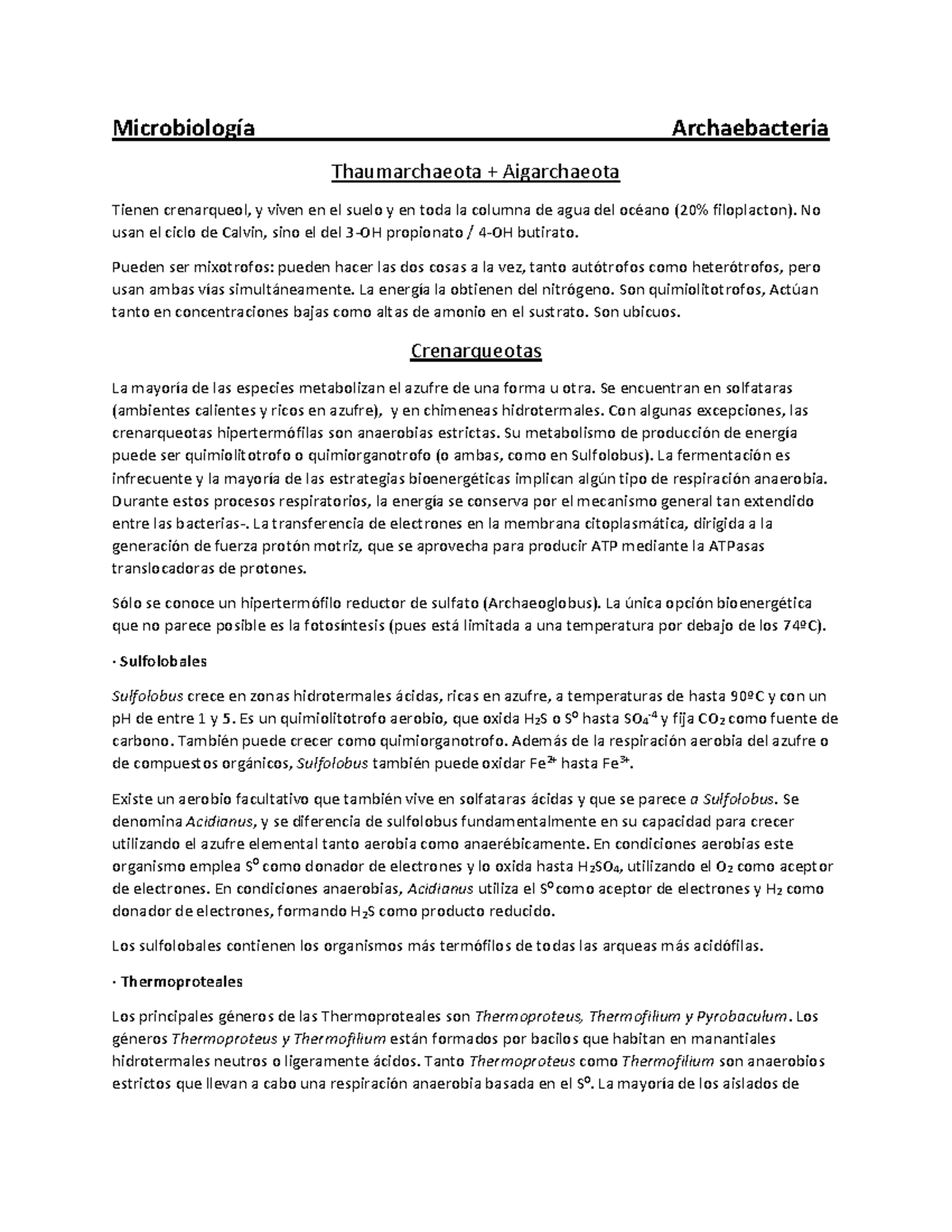 Arqueas - Archaebacteria Thaumarchaeota Aigarchaeota Tienen crenarqueol ...