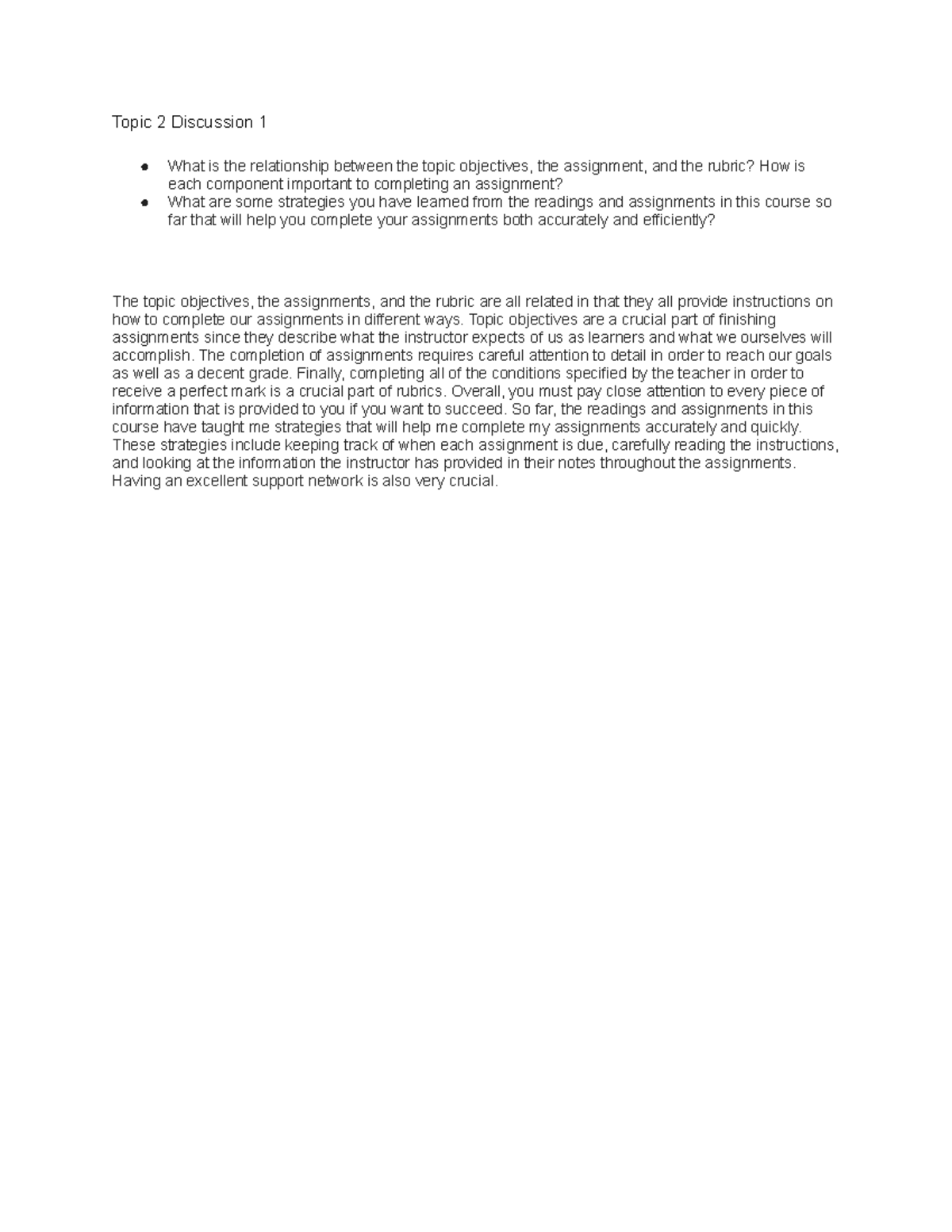 Topic 2 Discussion 1 - Topic 2 Discussion 1 What is the relationship ...