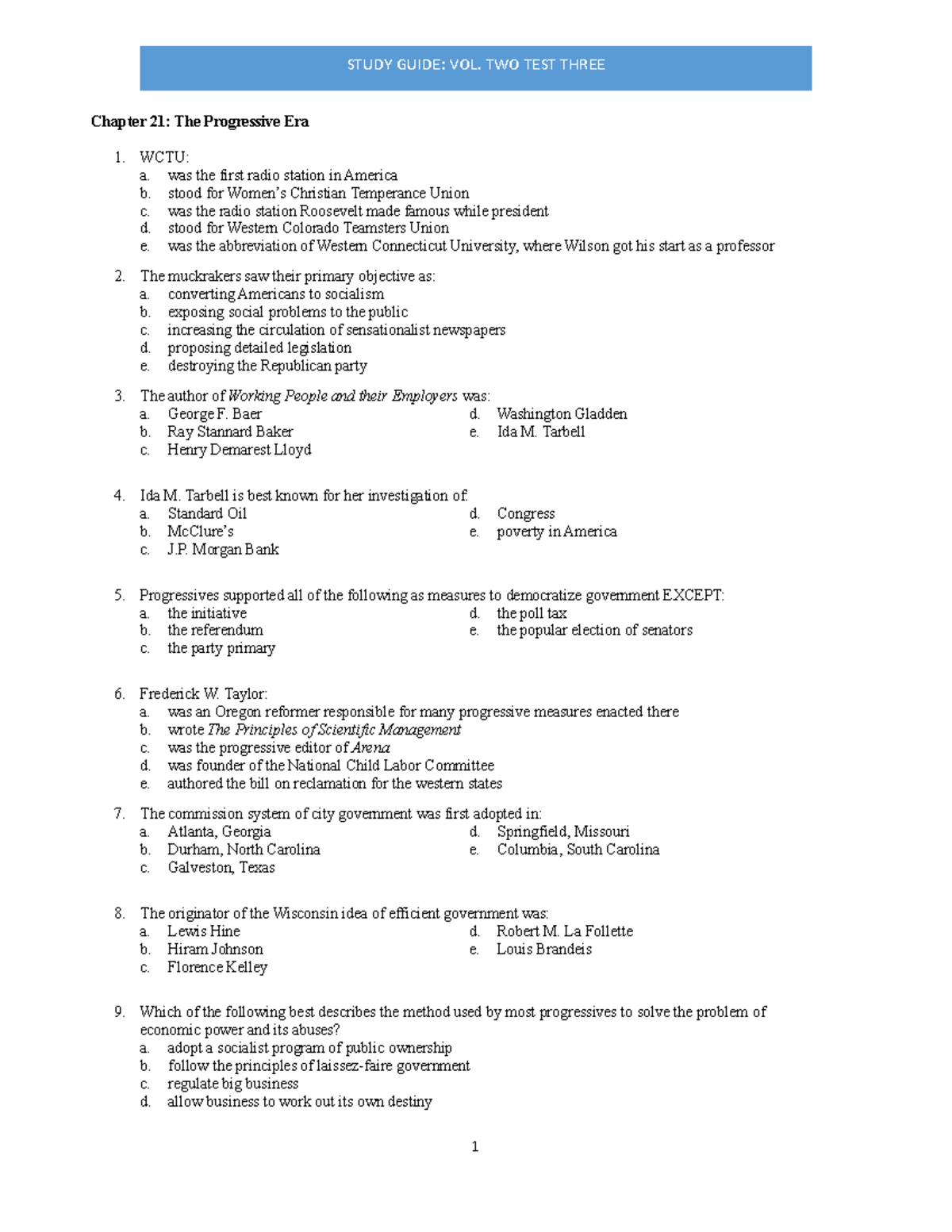 Vol. 2 Test Three - pretest - HIST 1302 - SAC - Studocu