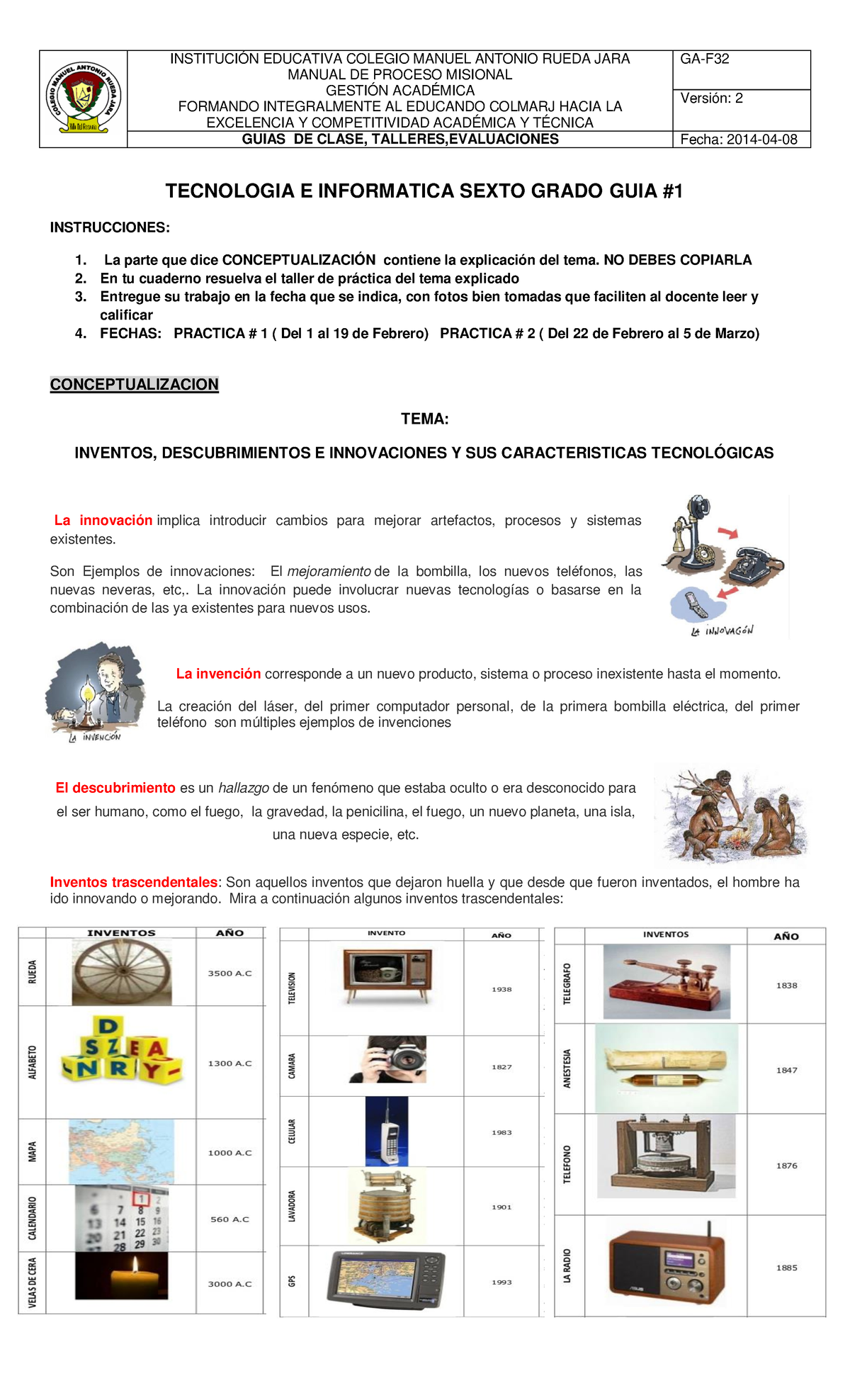 Inventos Tegnologia E Informatica - INSTITUCIÓN EDUCATIVA COLEGIO ...