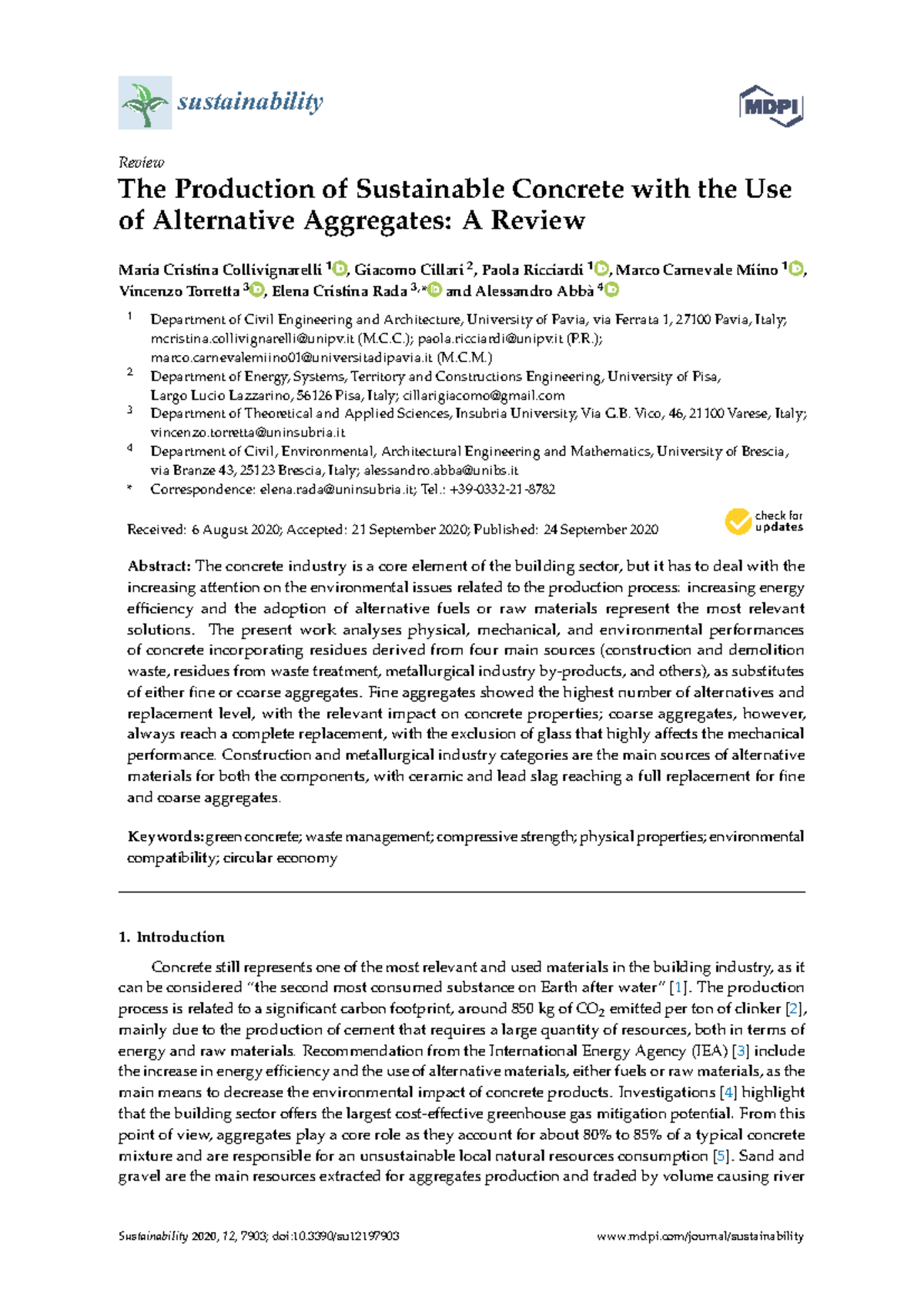 Sustainability 12 07903 v2 - sustainability Review The Production of ...