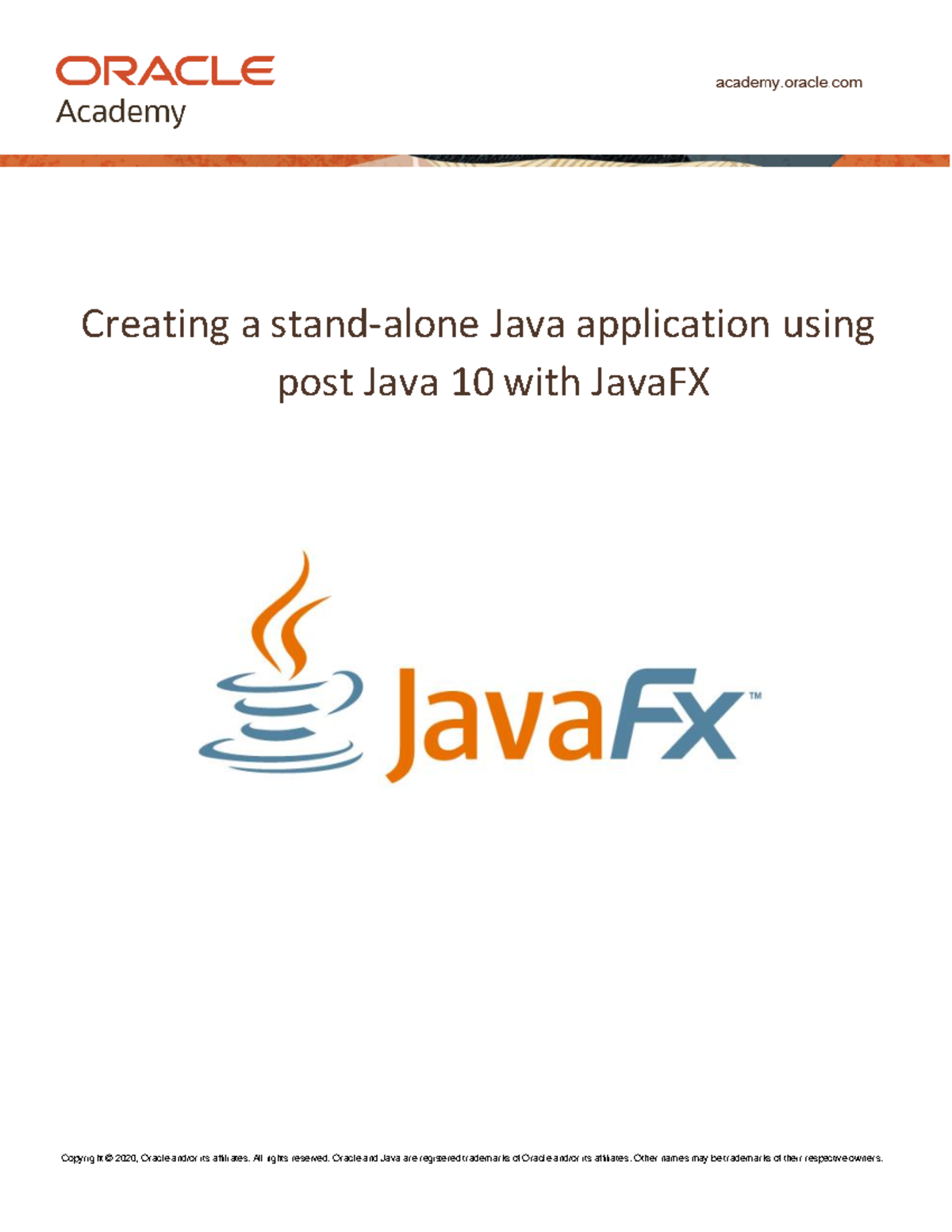 Post Java8 Java FX Tutorial - Copyright © 2020, Oracle and/or its ...