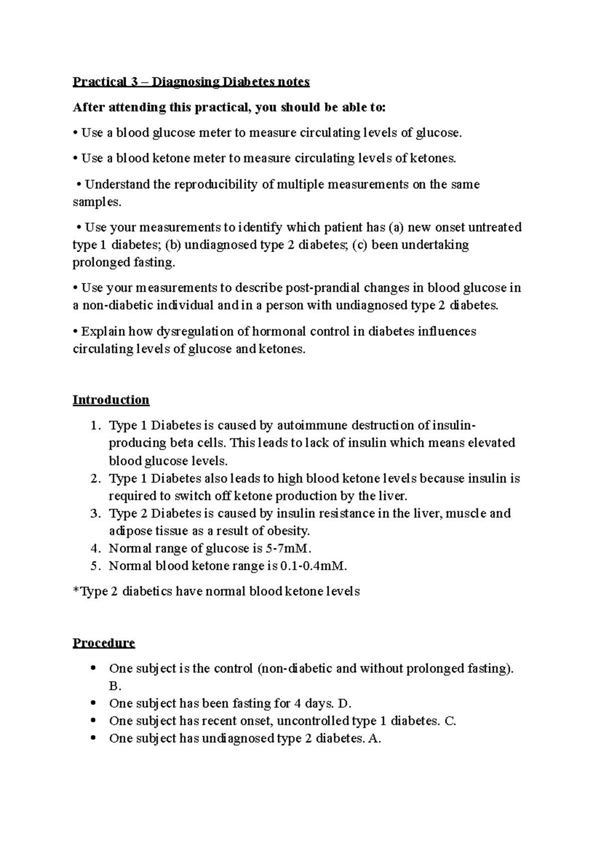 Practical 3 Notes Diagnosing Diabetes - Practical 3 – Diagnosing ...
