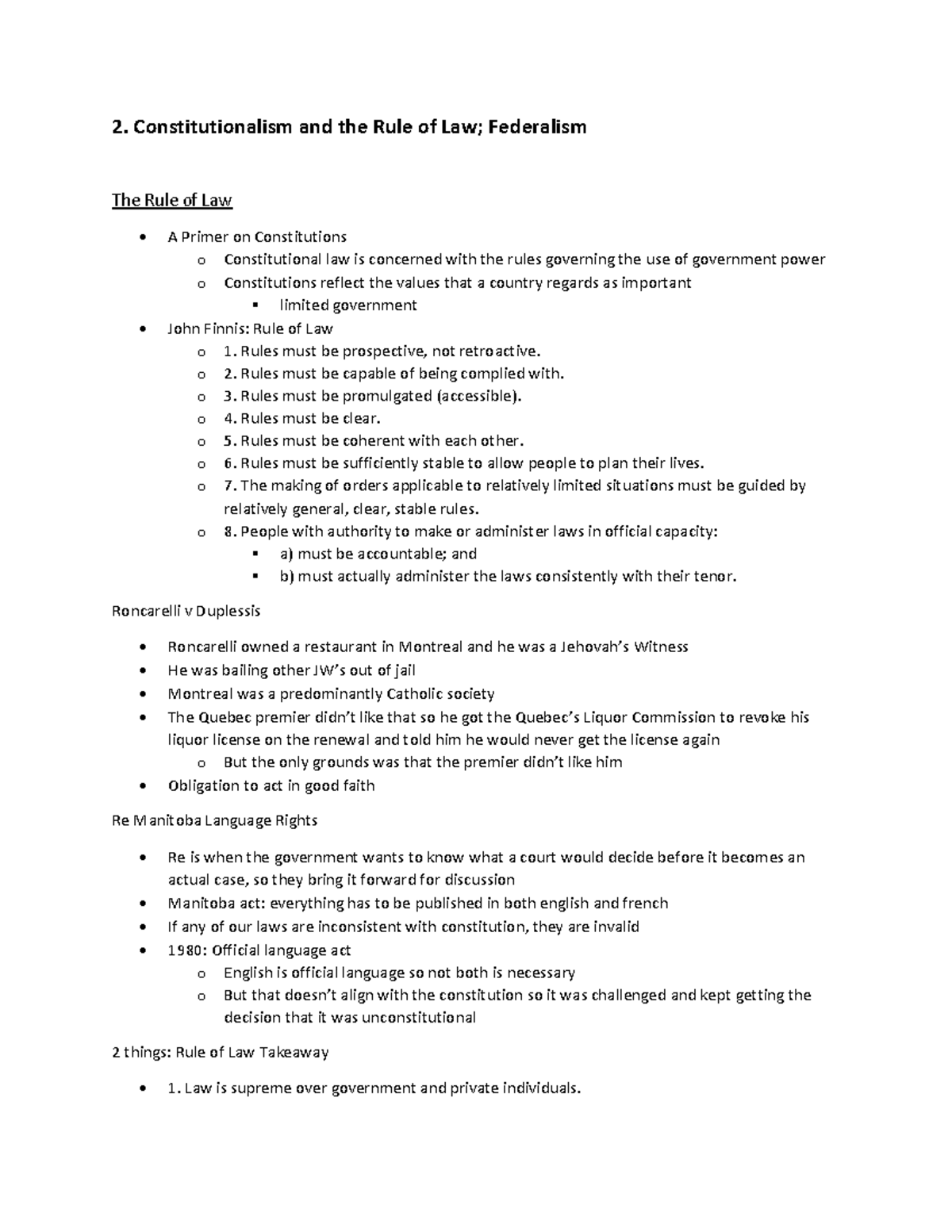 2. Constitutionalism and the Rule of Law; Federalism - 2 ...