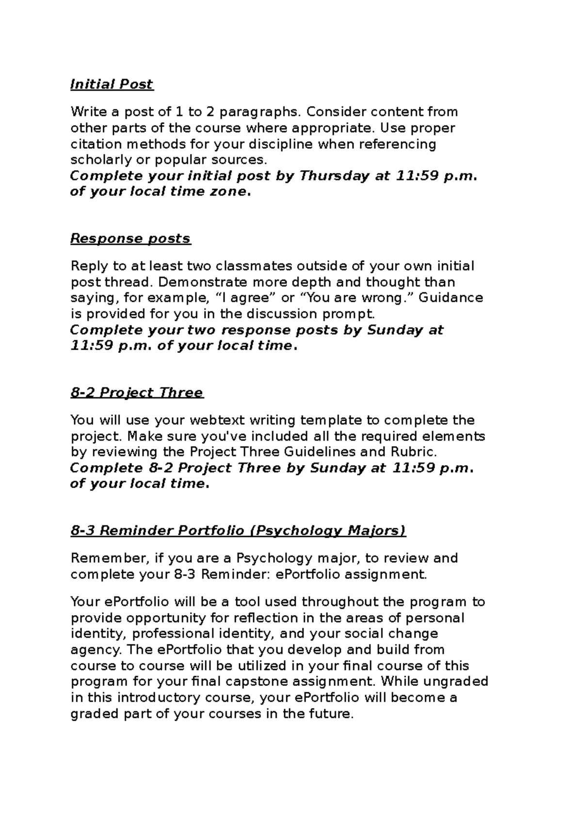 8-1 notes final - Initial Post Write a post of 1 to 2 paragraphs ...