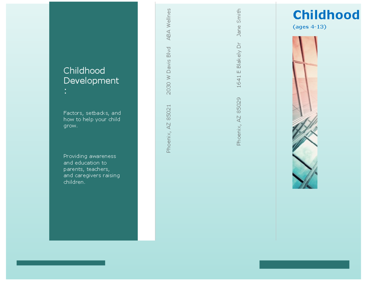 Brochure Template - Flyer - Childhood Development : Factors, setbacks ...