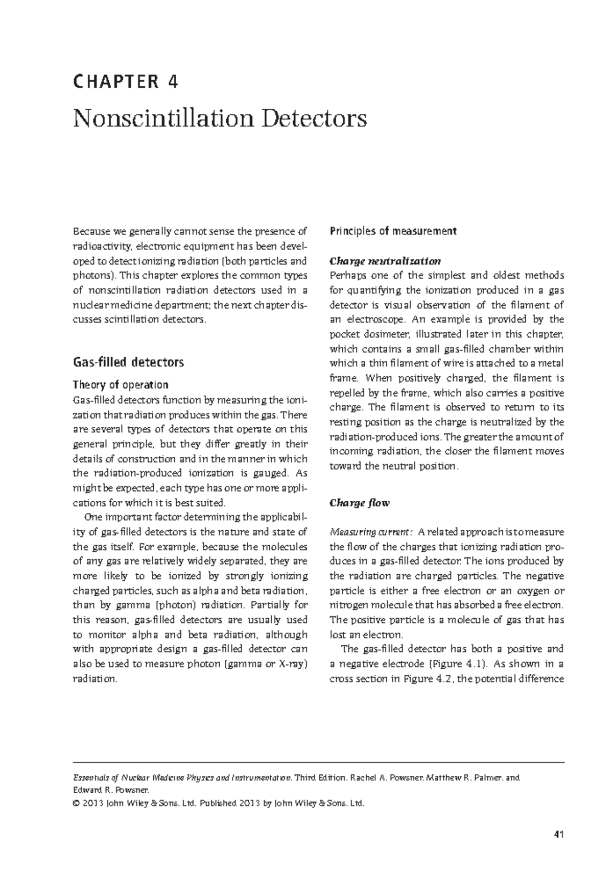 Instrumentation Physics-17 - CHAPTER 4 Nonscintillation Detectors Essentials of Nuclear Medicine ...