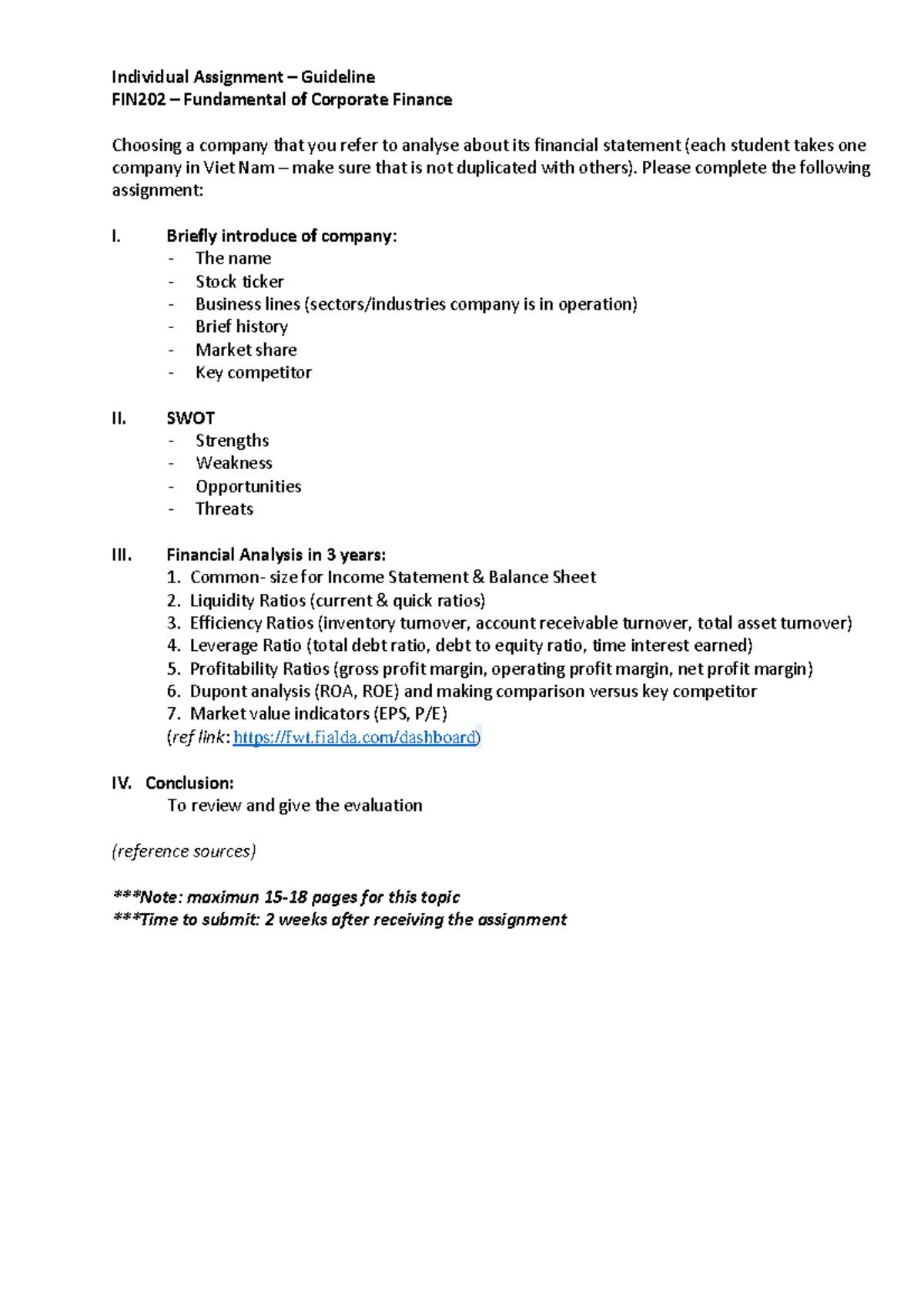 Invidual-assigment-Guideline - Individual Assignment – Guideline FIN202 ...