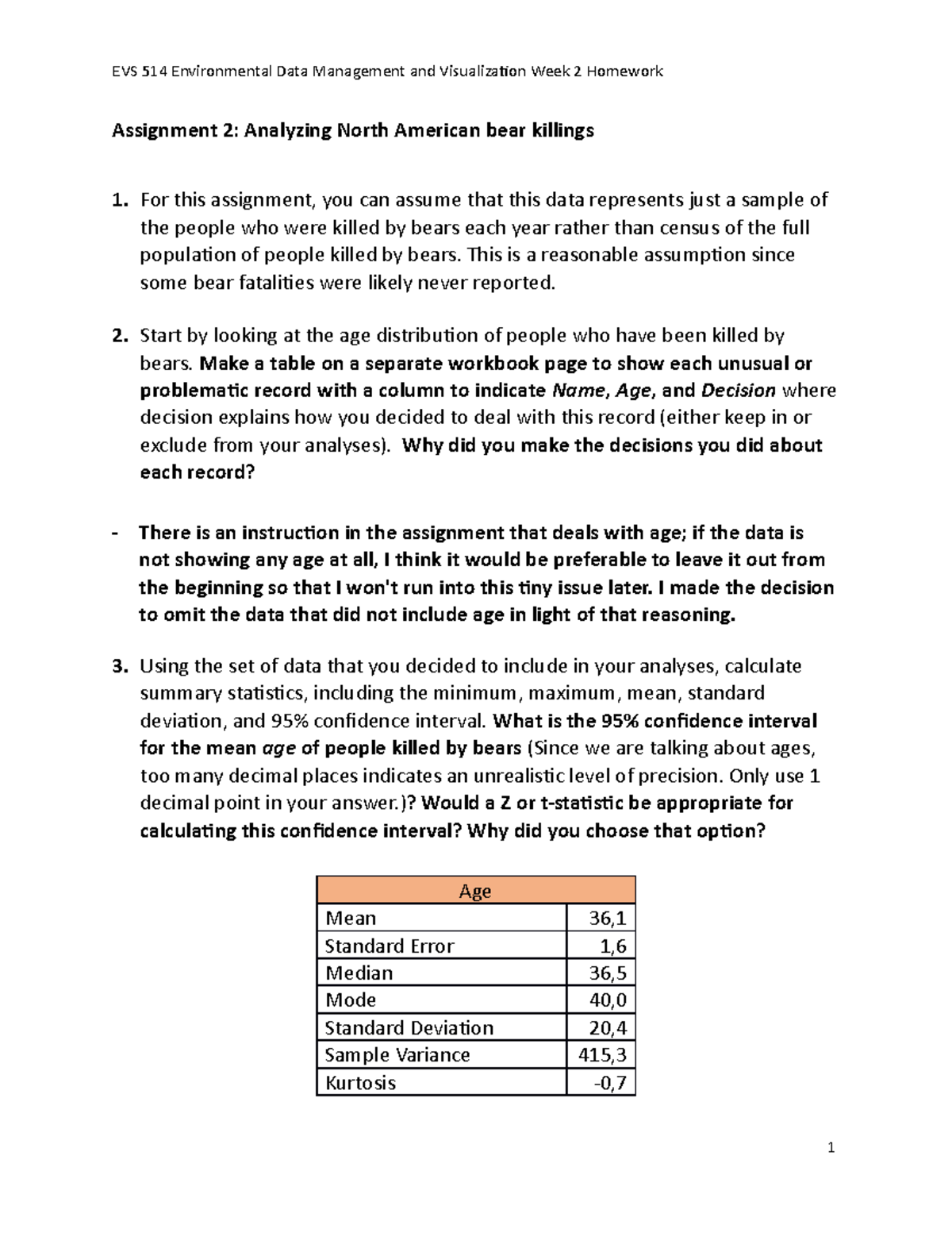 2-North American bear killings - Assignment 2: Analyzing North American ...