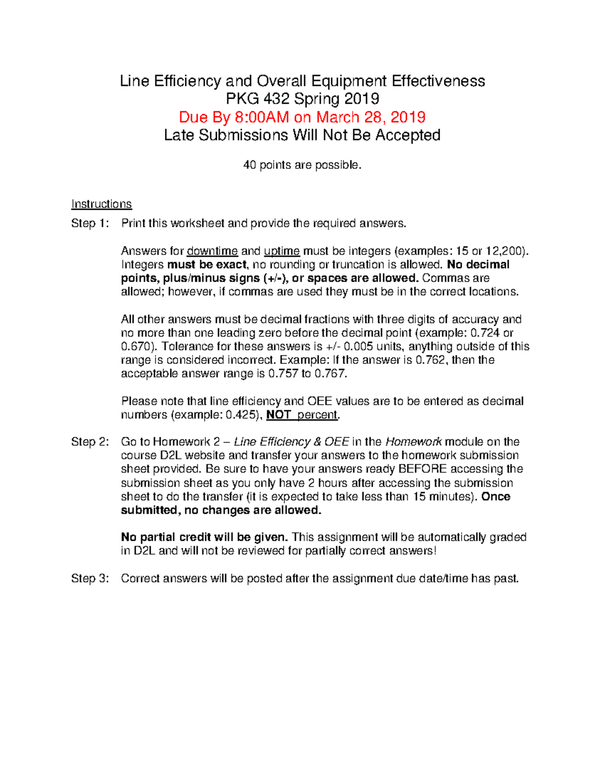 Line Efficiency and Overall Equipment Effectiveness - Answers - 2019 ...