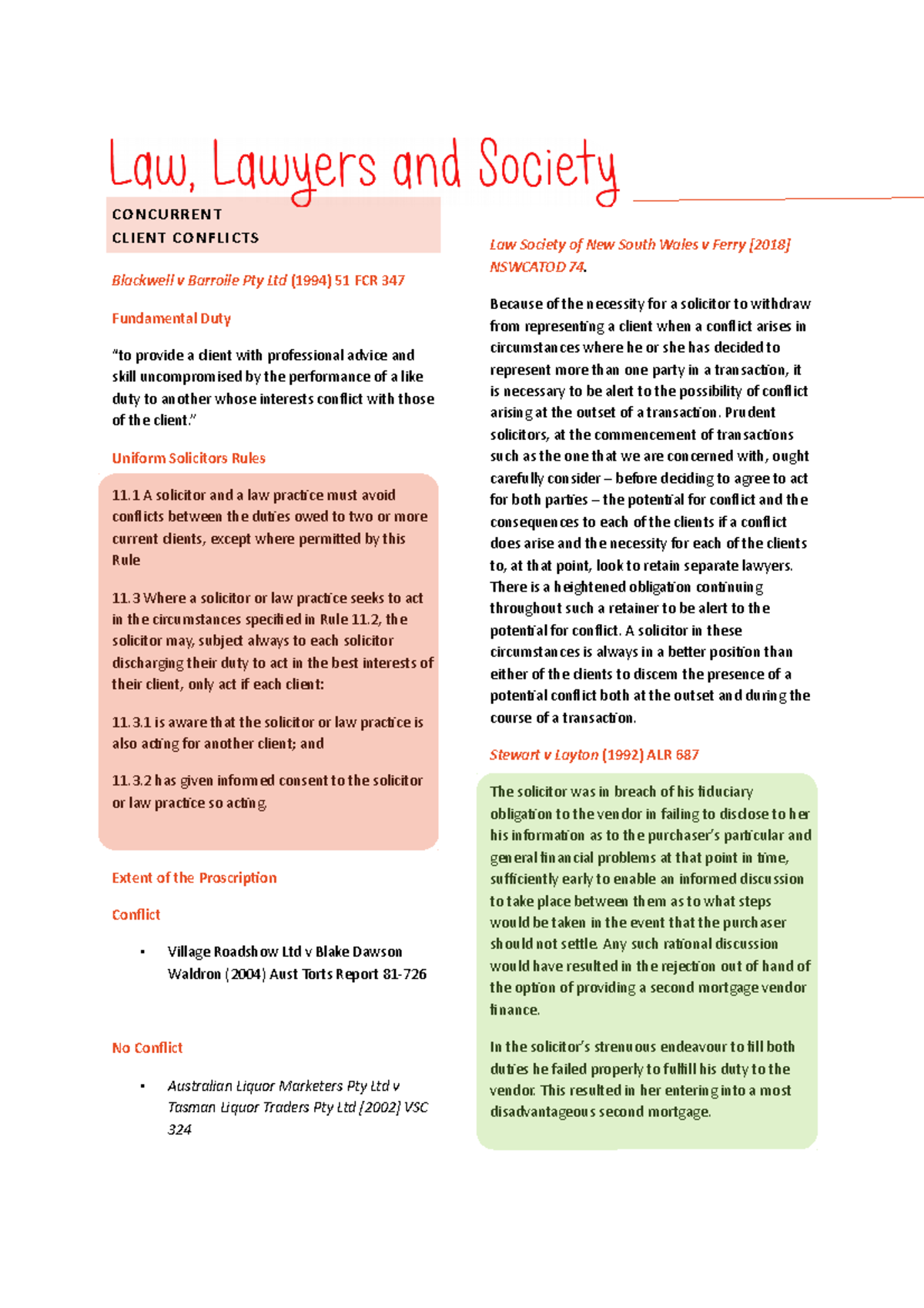 Concurrent Client Conflicts - CONCURRENT CLIENT CONFLICTS Blackwell v ...