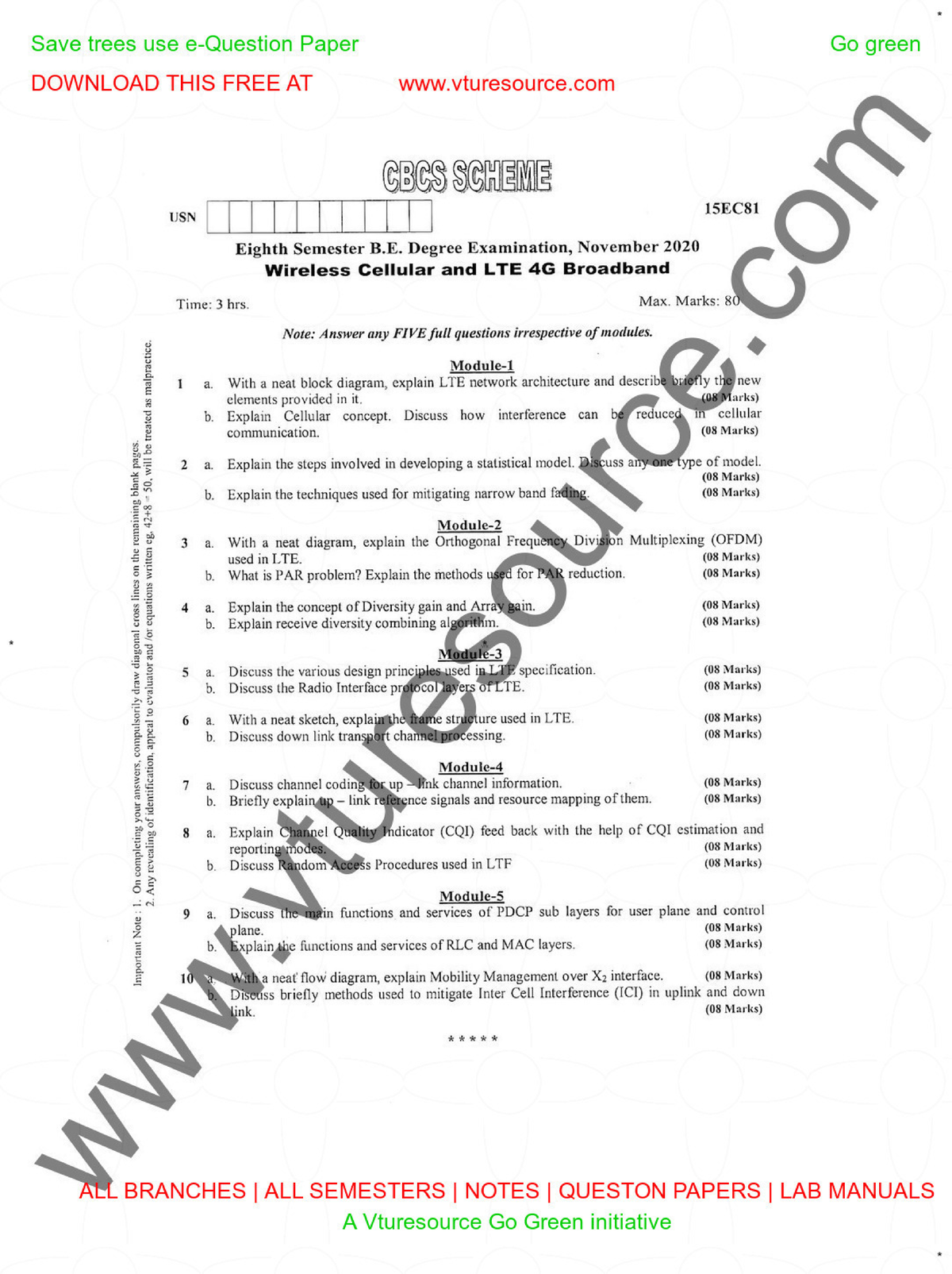 Nov-2020 - QUESTION PAPER - Wireless Cellular and lte 4g Broadband ...