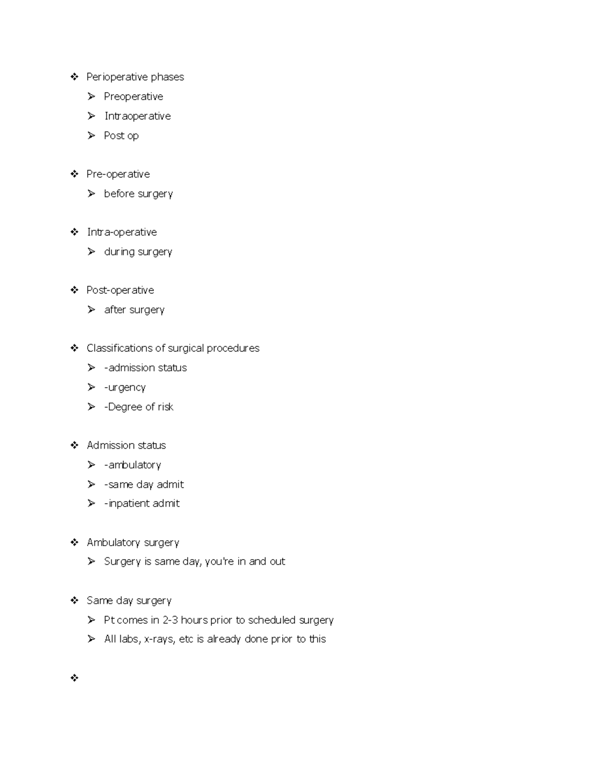 Surgical Patient Study Guide and Practice Questions - Perioperative ...