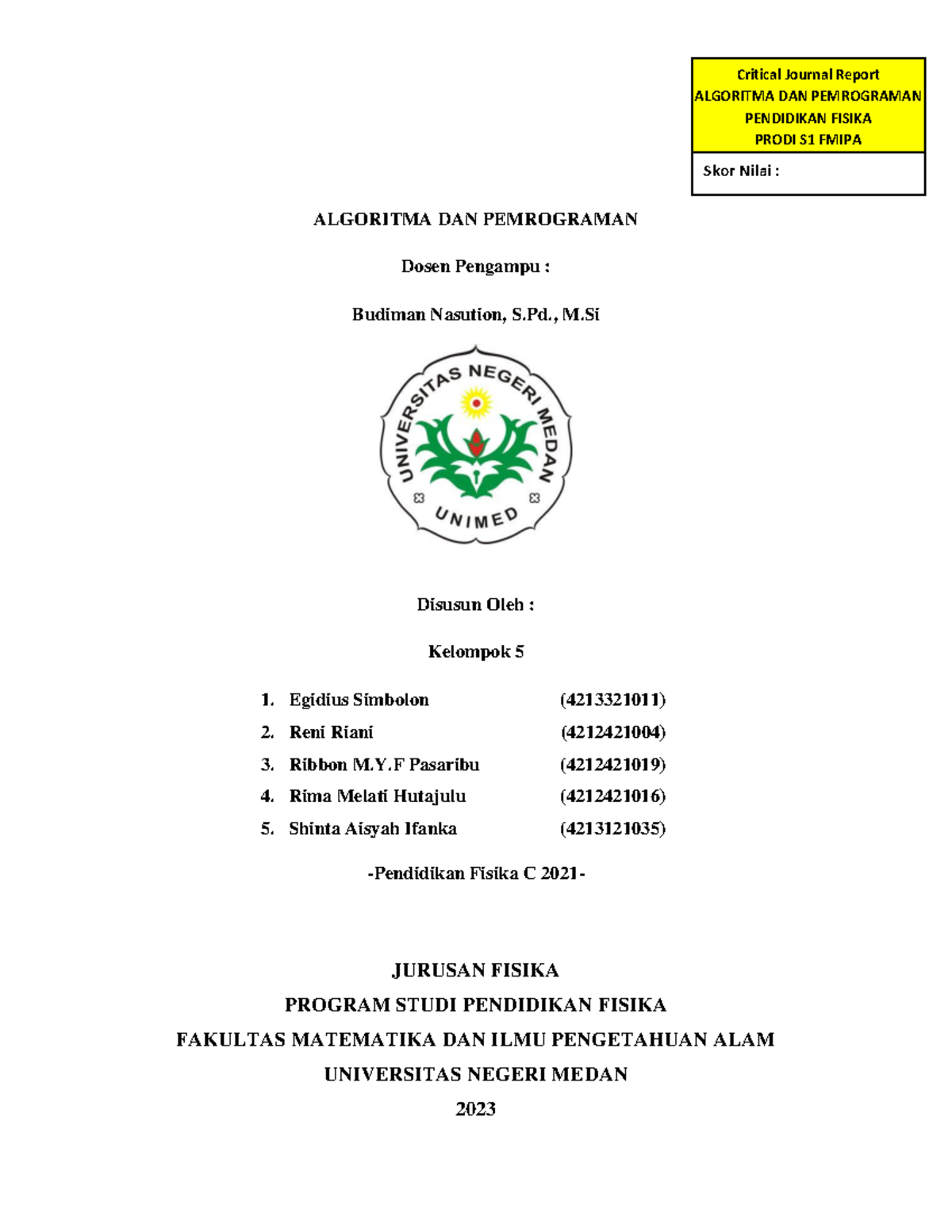 CJR ALGO KEL 5 - CJR ALGORITMA PEMROGRAMAN - ALGORITMA DAN PEMROGRAMAN ...