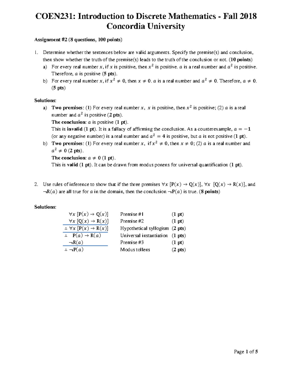 COEN231 - Asgn2 - Solution - COEN231: Introduction to Discrete ...