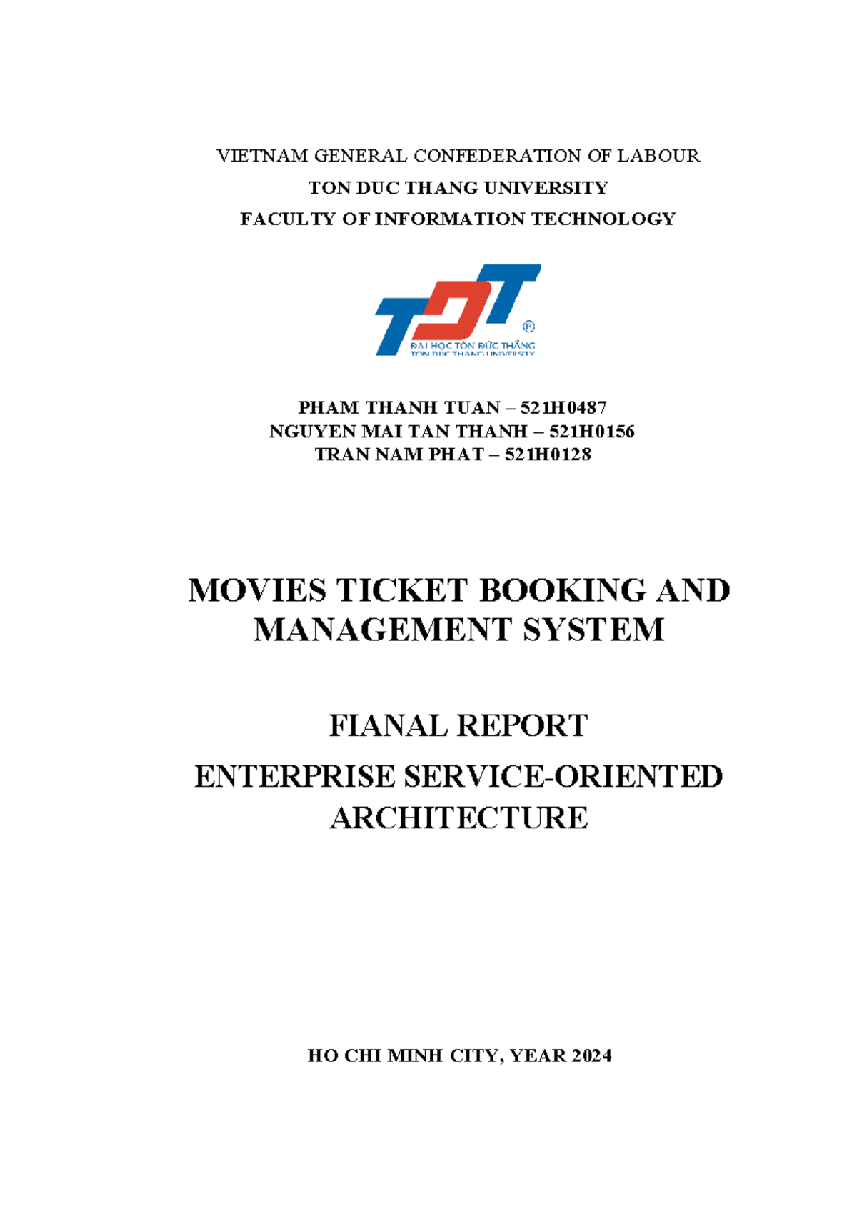Report Final - Essays - VIETNAM GENERAL CONFEDERATION OF LABOUR TON DUC THANG UNIVERSITY FACULTY ...