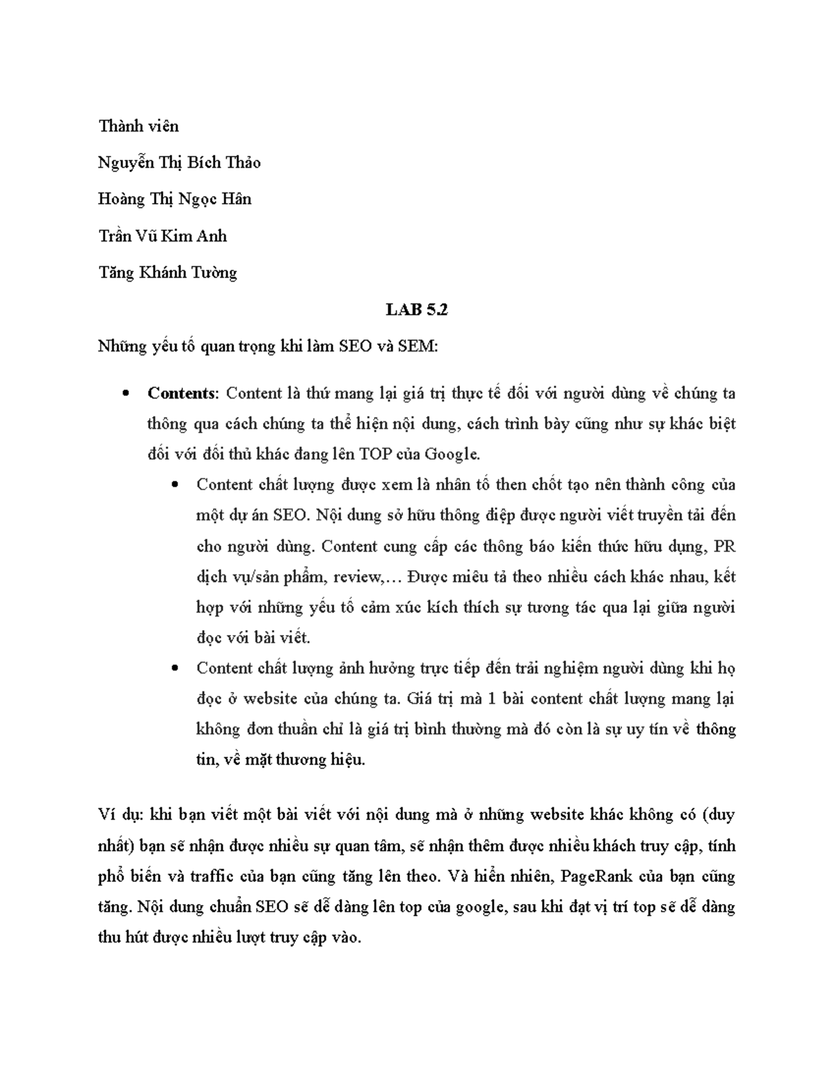 LAB5.2 NHÓM 1 - asm môn marketing trên di động - Thành viên Nguyễn Thị Bích Thảo Hoàng Thị Ngọc ...