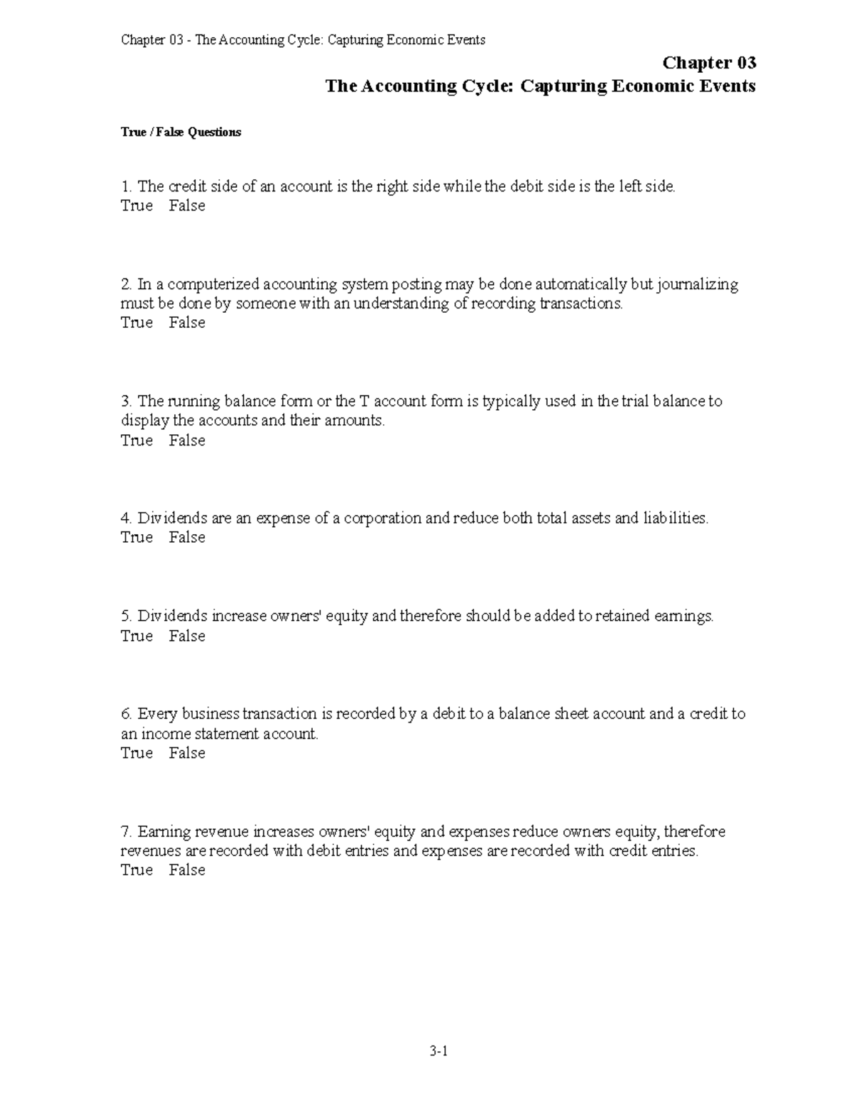 Chap003 - Lecture notes all - Chapter 03 The Accounting Cycle ...