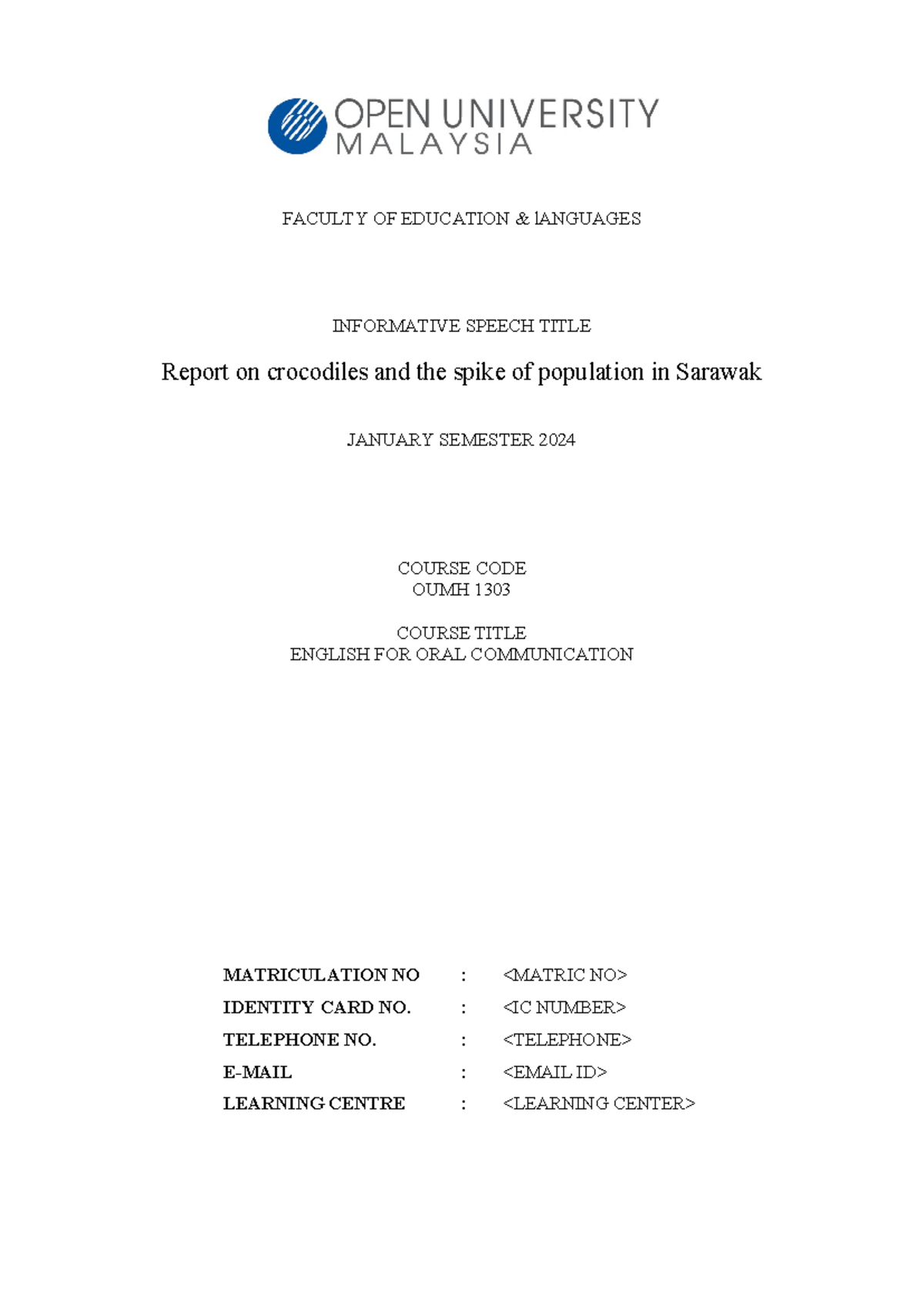 Jan 24 Brief Organisation - FACULTY OF EDUCATION & lANGUAGES ...