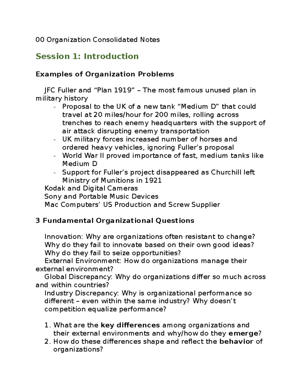 00 Organization Part I Notes - 00 Organization Consolidated Notes ...