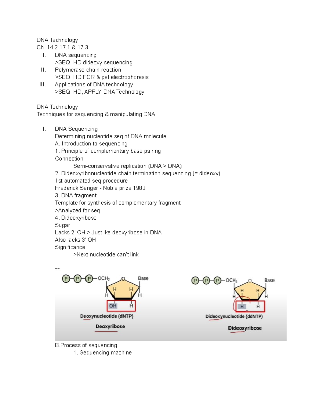 DNA Technology - full notes - DNA Technology Ch. 14 17 & 17. I. DNA ...