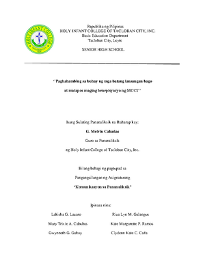 Research Paper IN 3IS - LEMERY SENIOR HIGH SCHOOL JUNE 14 - 18, 2021 ...