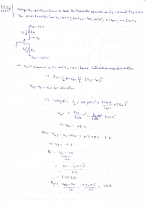 Problem Sheet 1 ECII - Electronic Circuits II Problem Sheet 1 1. For ...