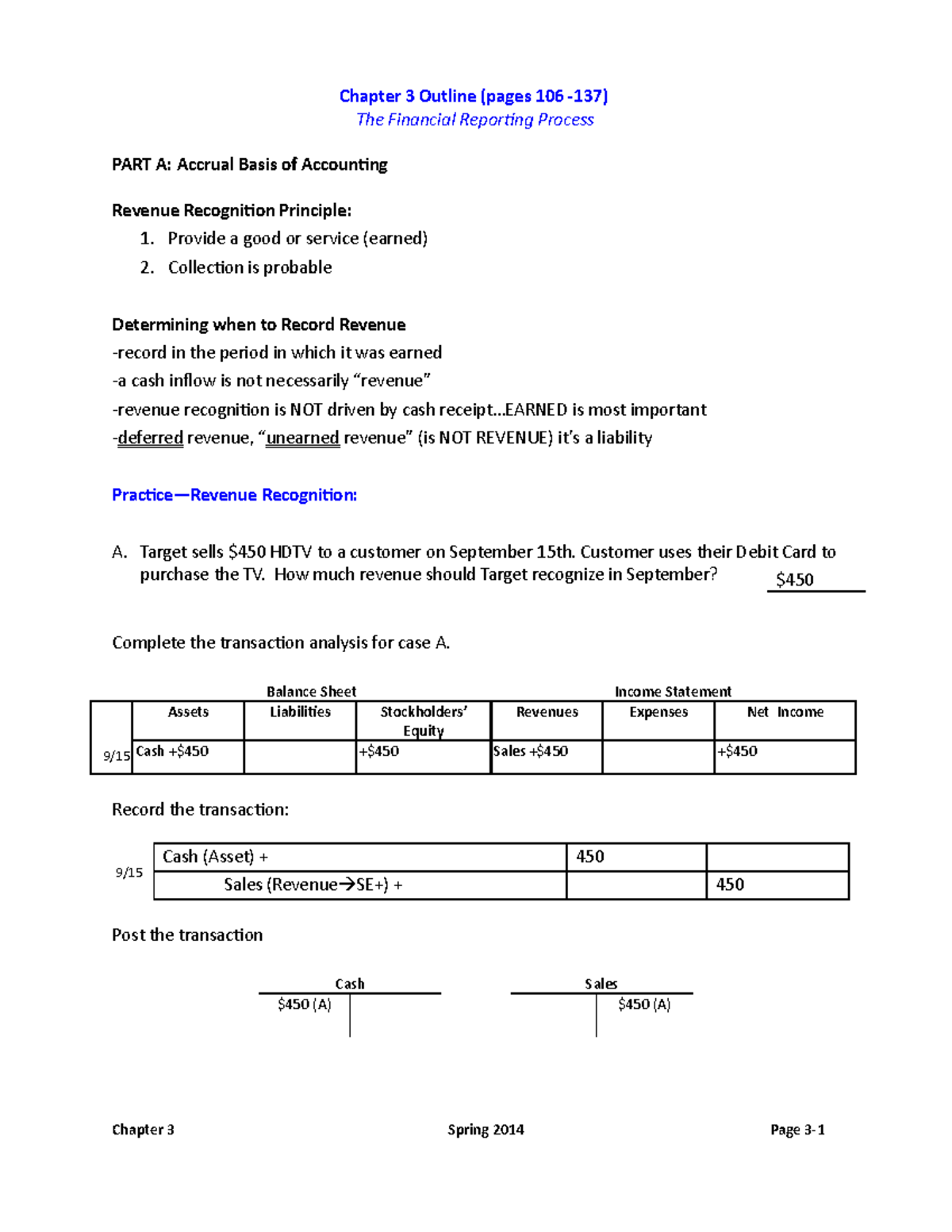 Chapter 3 Notes + Homework - Accounting - Chapter 3 Outline (pages 106 ...