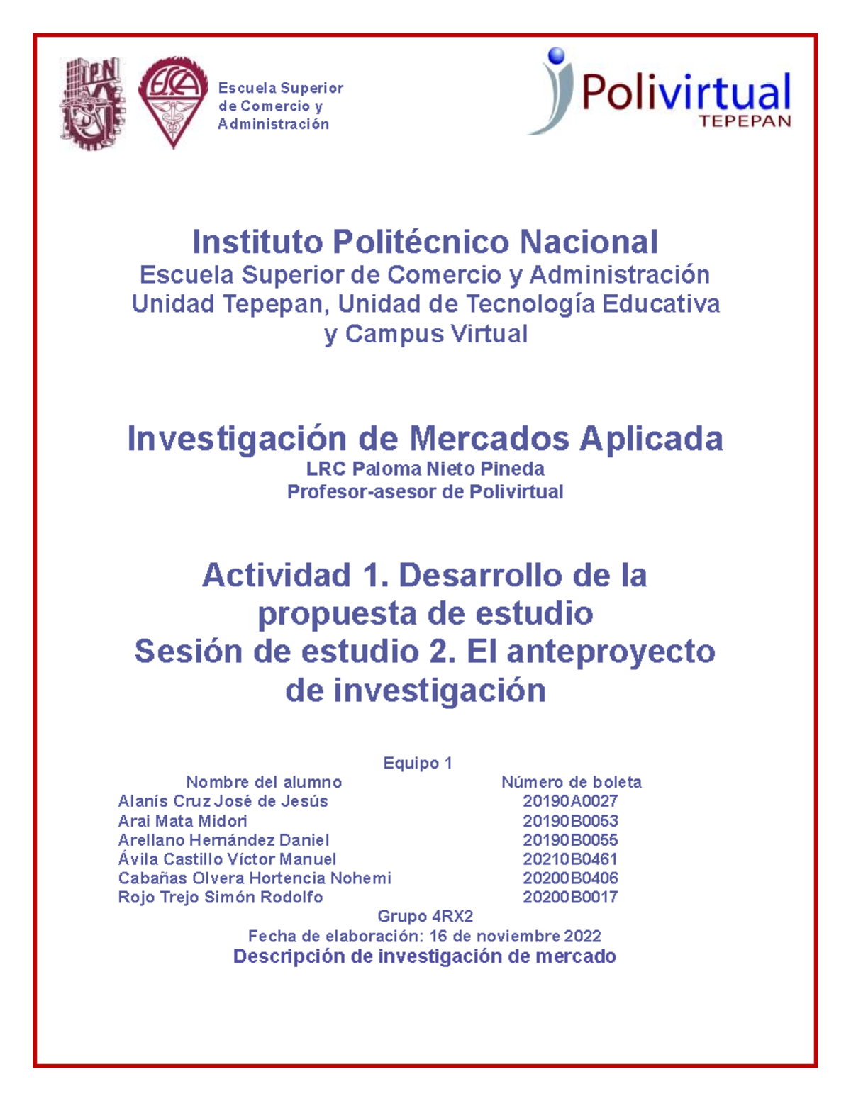 U2A1 avilac victormanuel - Instituto Politécnico Nacional Escuela ...