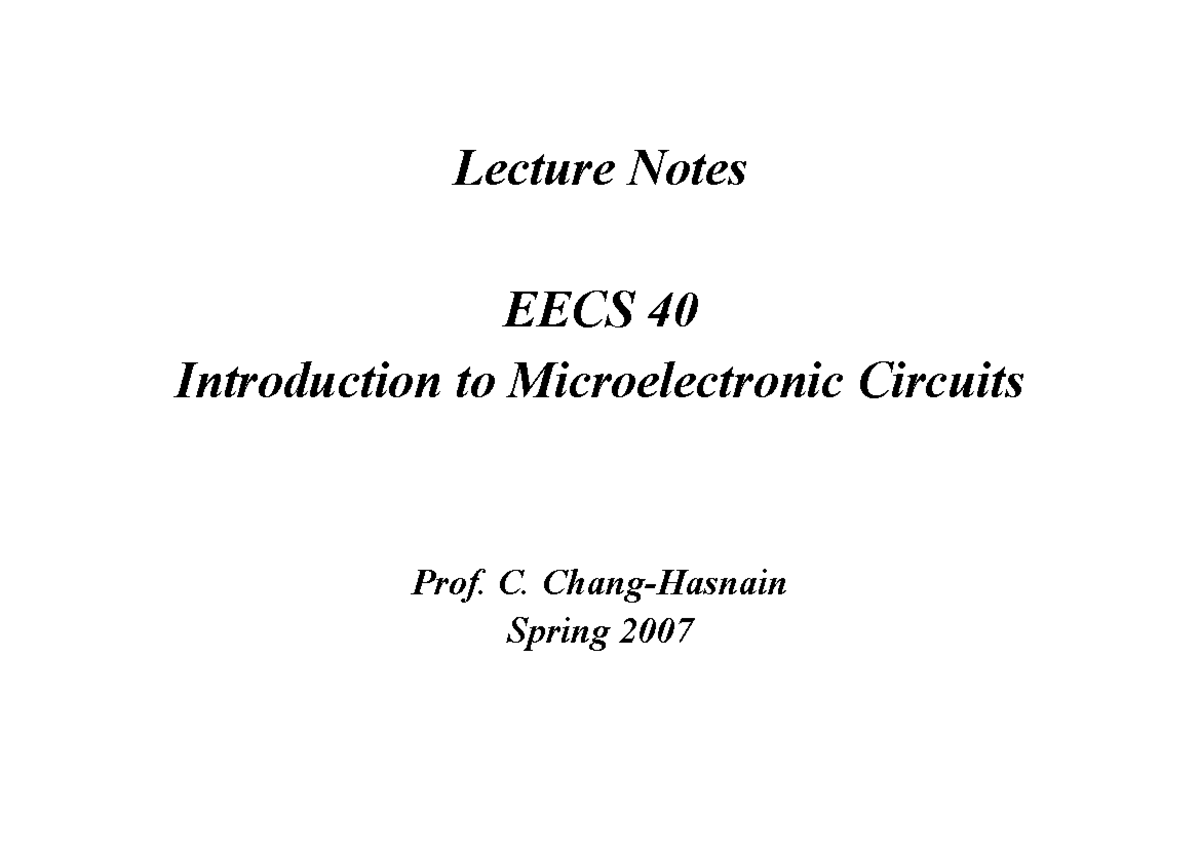 EE40-S07-Notes - Op-amp - Lecture Notes EECS 40 Introduction to ...