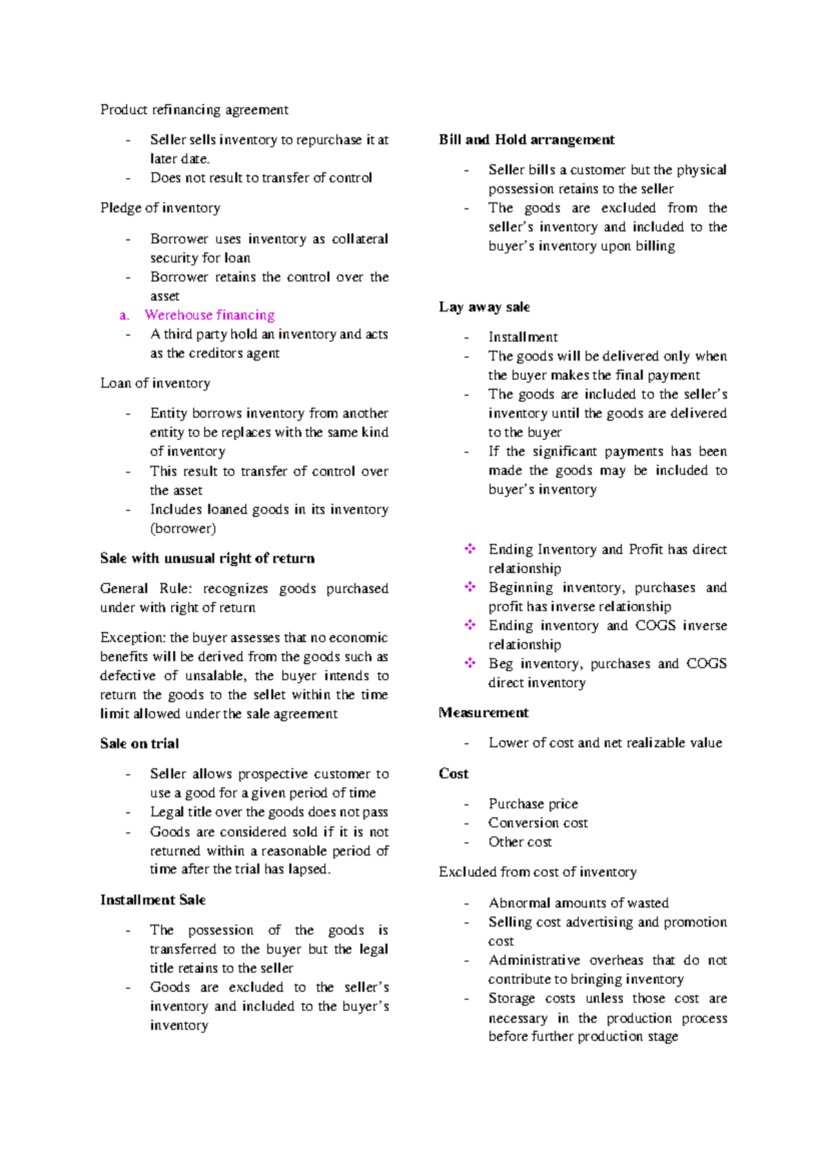 Product refinancing agreement - Does not result to transfer of control ...