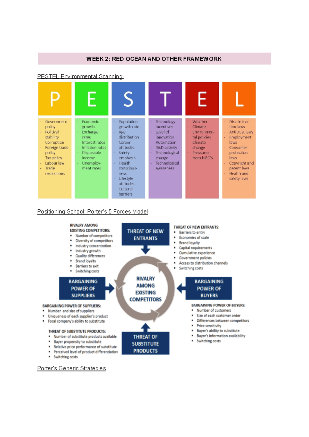 MKTG3004 Wk 2 - WEEK 2: RED OCEAN AND OTHER FRAMEWORK PESTEL ...