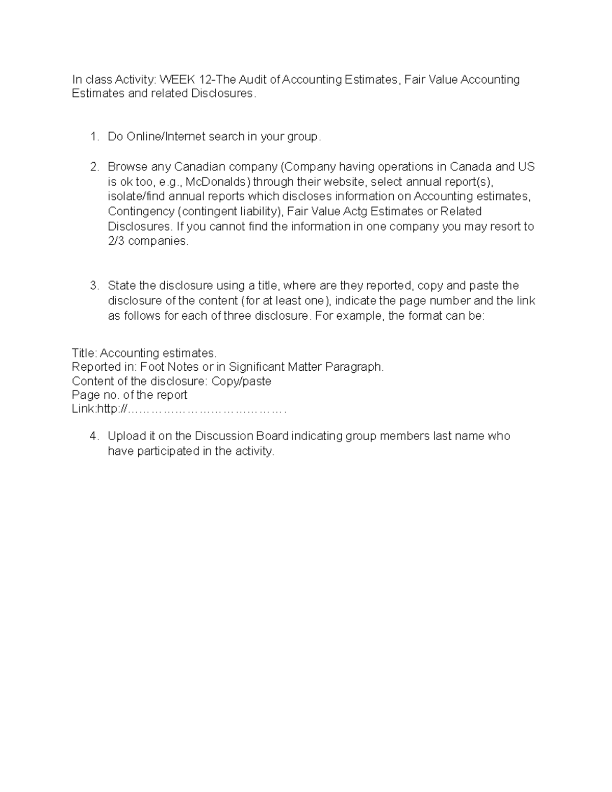 In class Activity-Wk 12-Audit of Accounting Estimates - In class ...