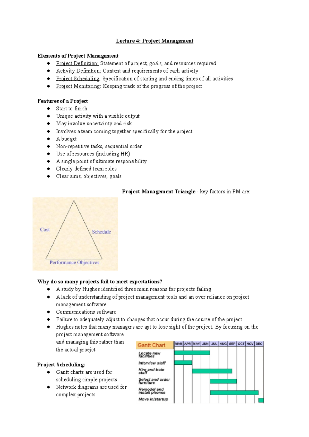 Lecture 4 Project Management - Lecture 4: Project Management Elements ...