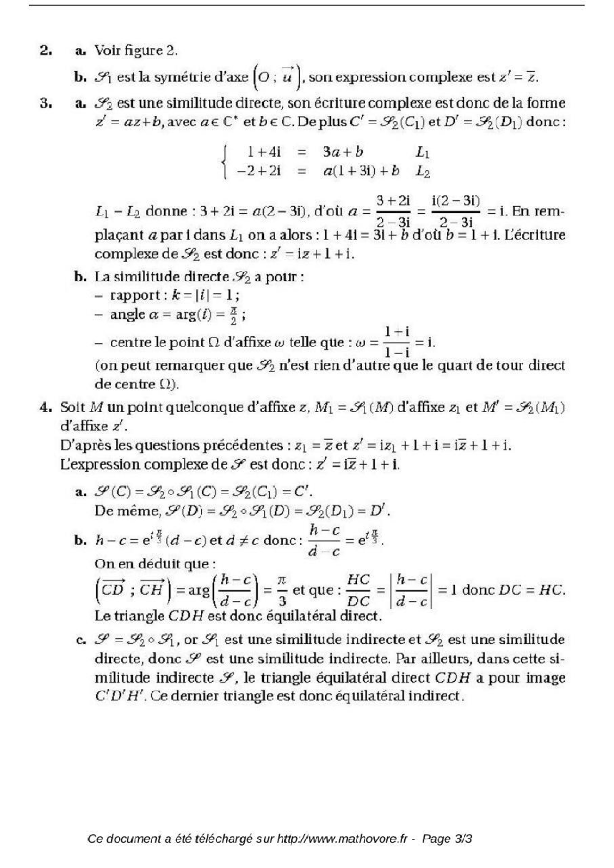 Preview exercices bac nombres complexes maths terminale 388 3 - Mathématiques - Studocu