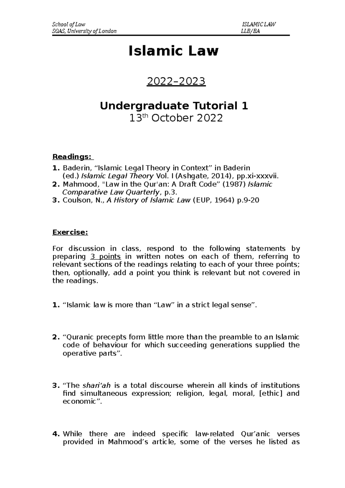 UG Islamic Law Tutorial Sheets 1-3 2022-2023 eea78f6d1ed9d12e64742 ...