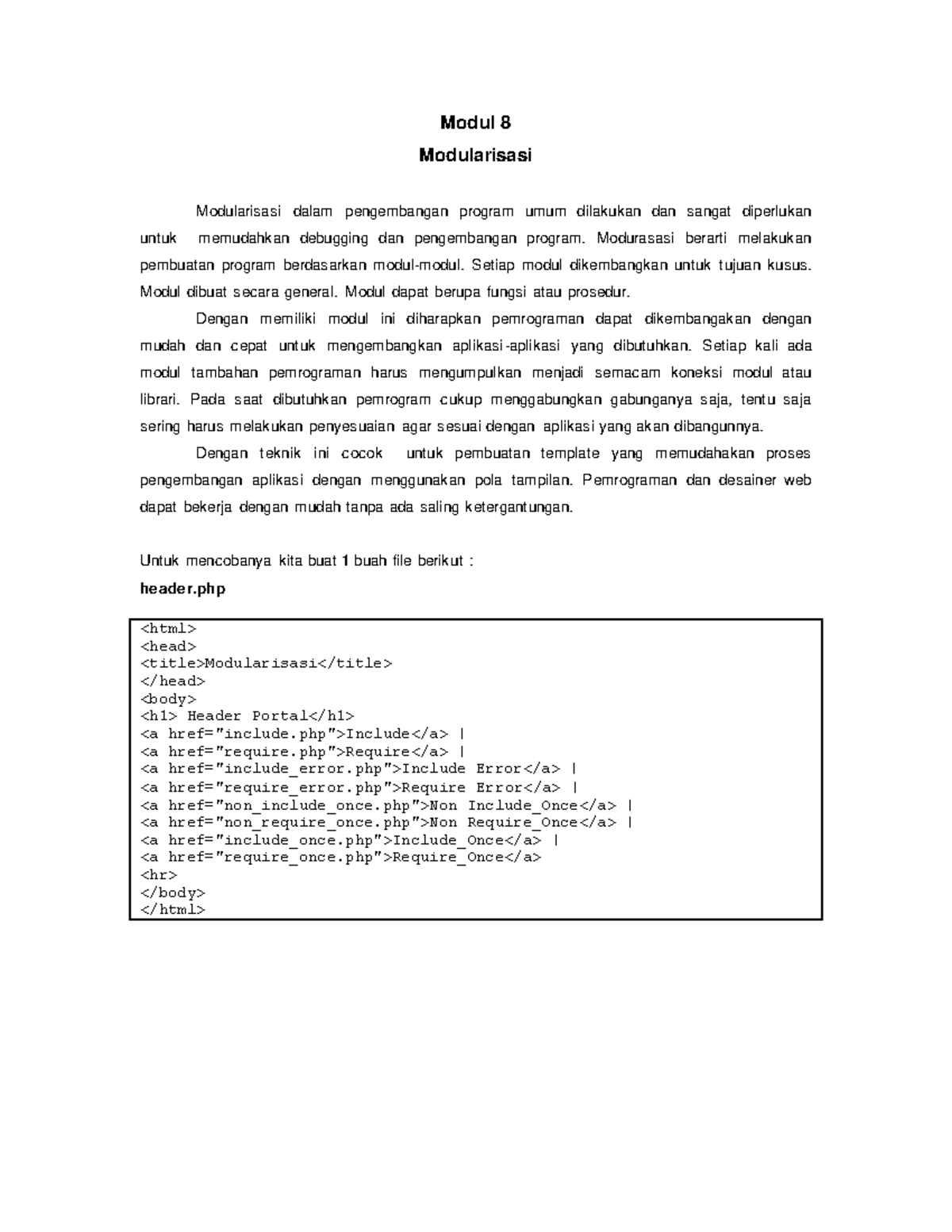 Modul 8new - Nodescrption - Modul 8 Modularisasi Modularisasi dalam ...