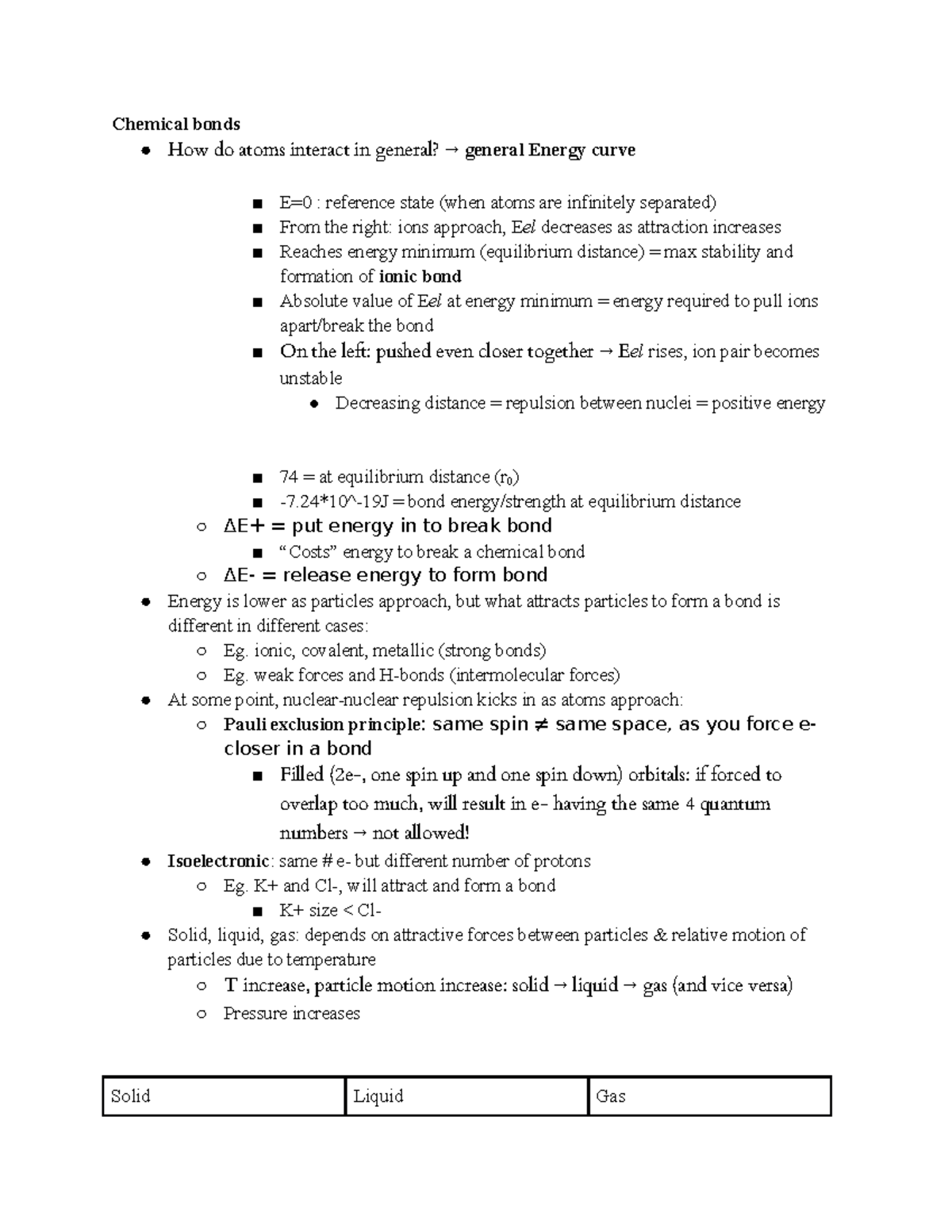 Chem Test 2 study guide - General chemistry notes - Chemical bonds How ...