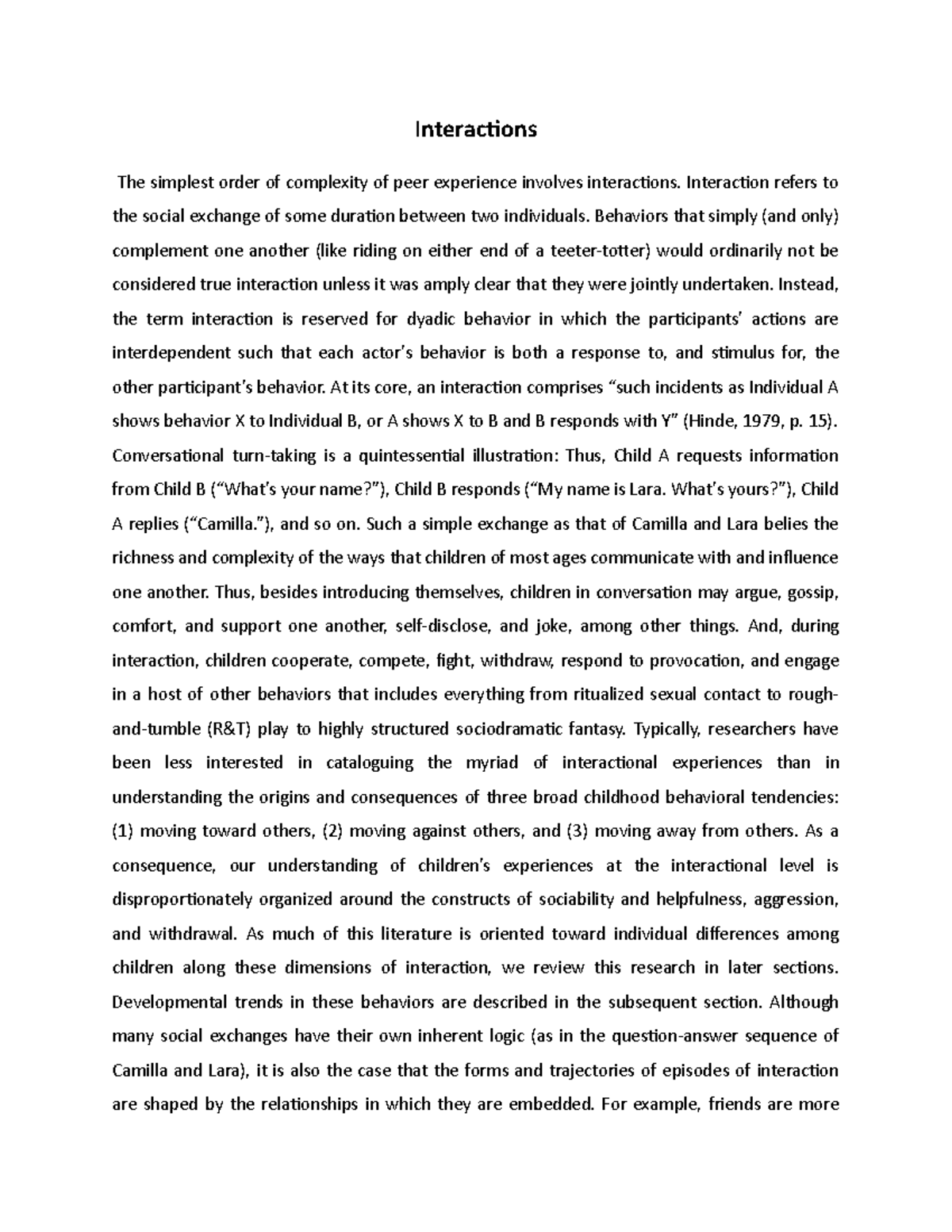 interactions - Interaction refers to the social exchange of some ...