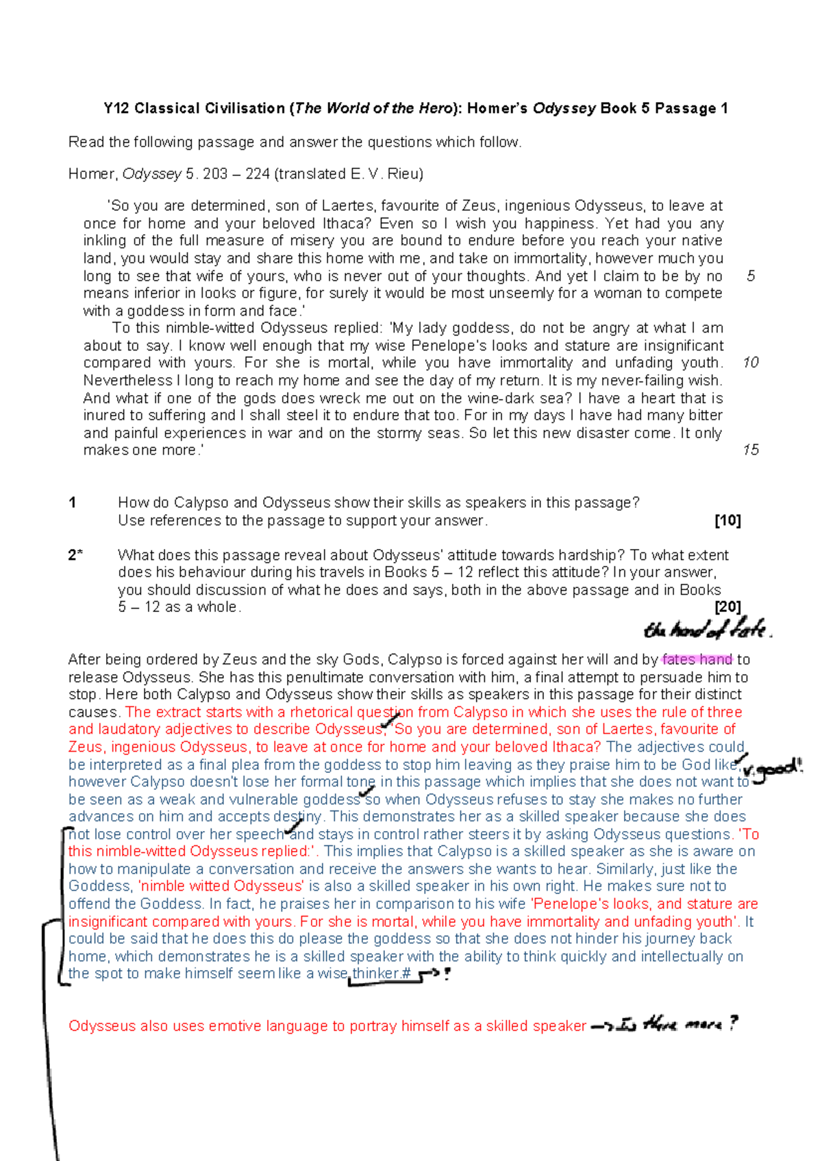 Book 5 passage 1 - lovely - Y12 Classical Civilisation (The World of ...