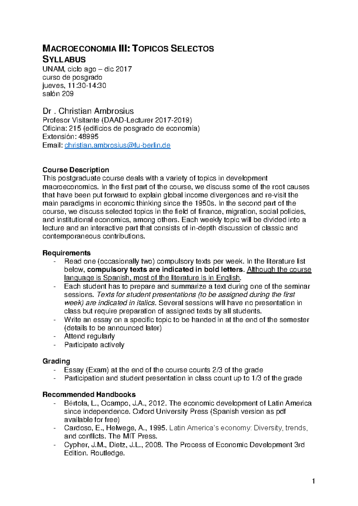 Syllabus Macro 3 Warning Tt Undefined Function 22 Macroeconomia Iii Topicos Selectos