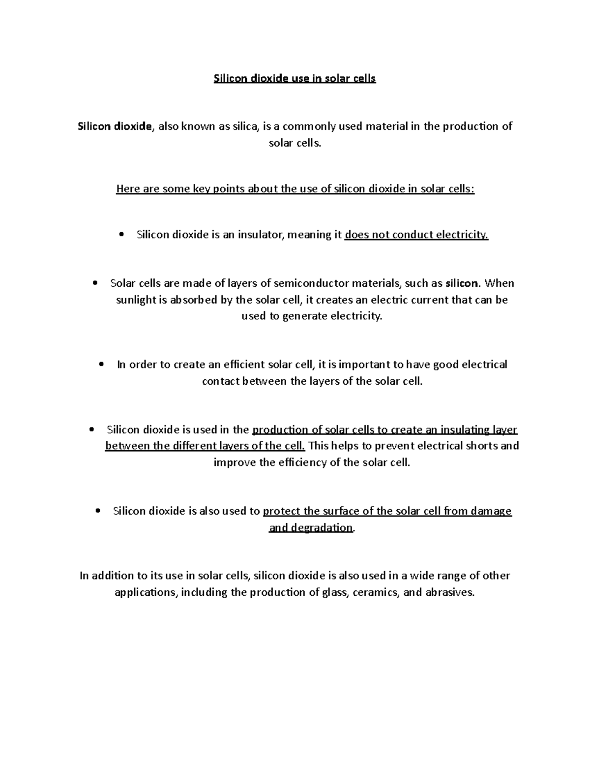 Document 87 (37) - Silicon dioxide use in solar cells - Silicon dioxide ...