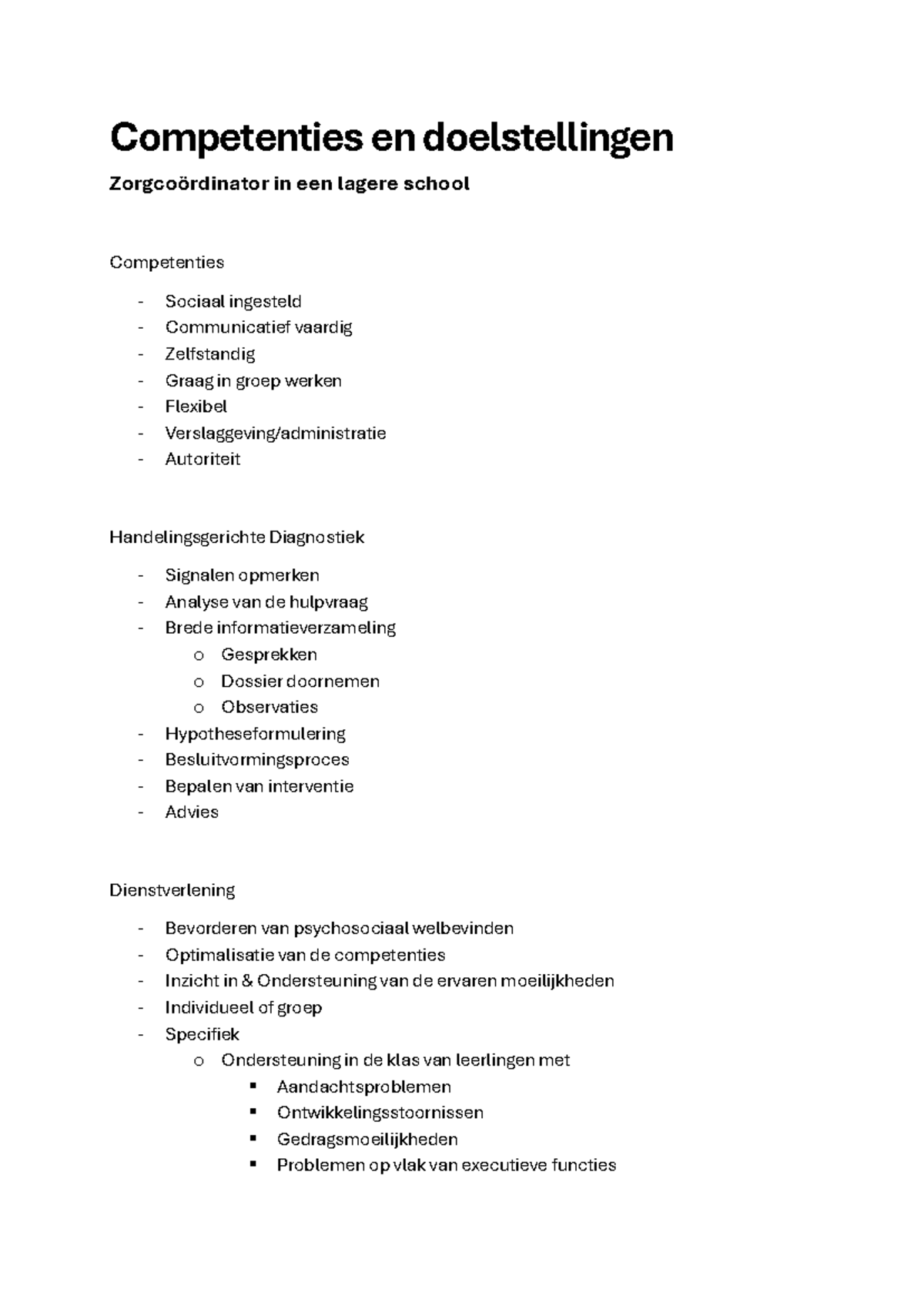 Competenties en doelstellingen - Competenties en doelstellingen ...
