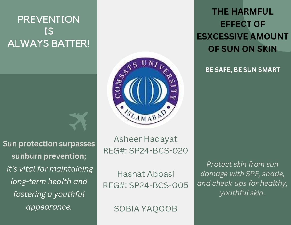 Brochure - PREVENTION IS ALWAYS BATTER! Asheer Hadayat REG#: SP24-BCS ...