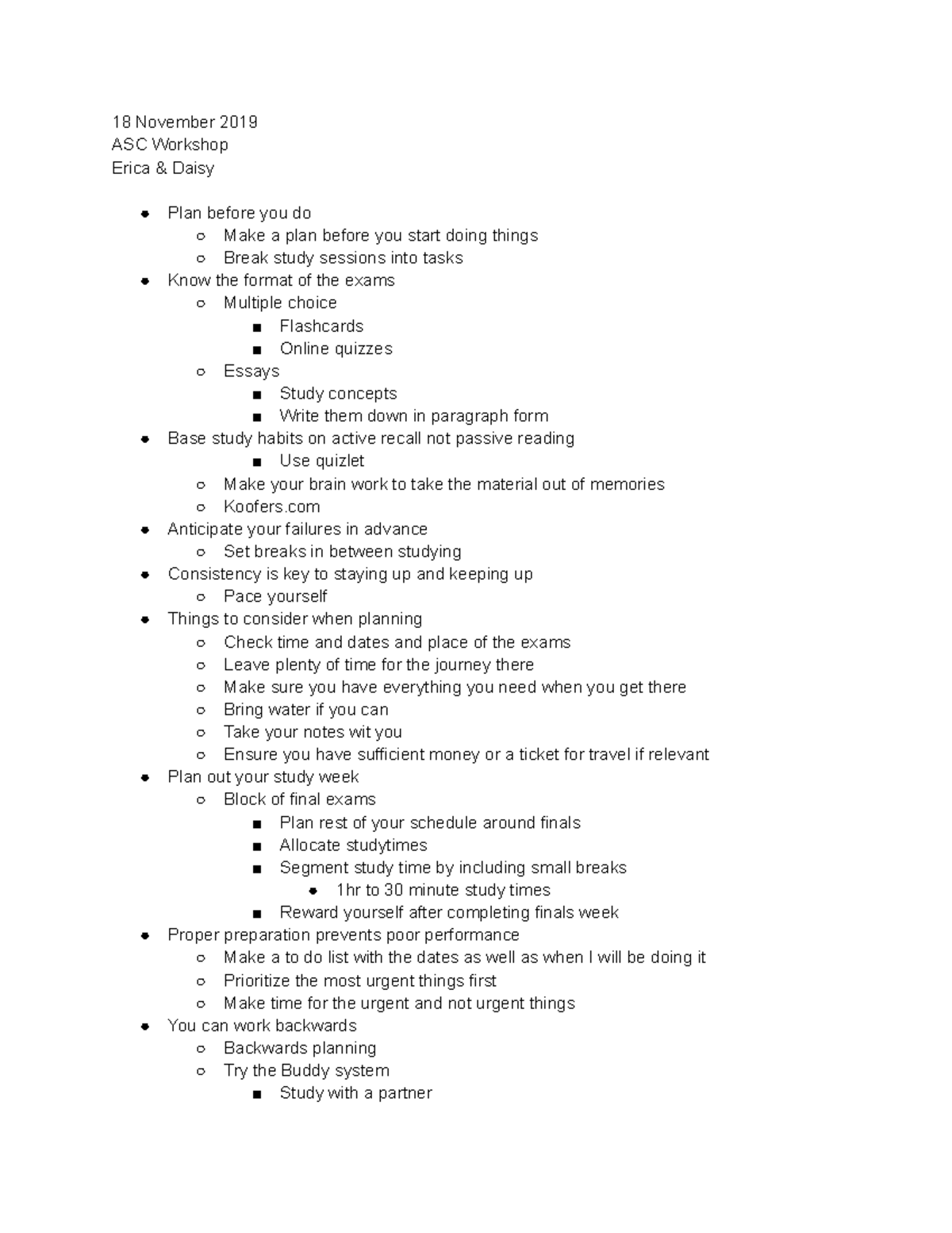The Final battle Preparing For The Final Exams - 18 November 2019 ASC ...