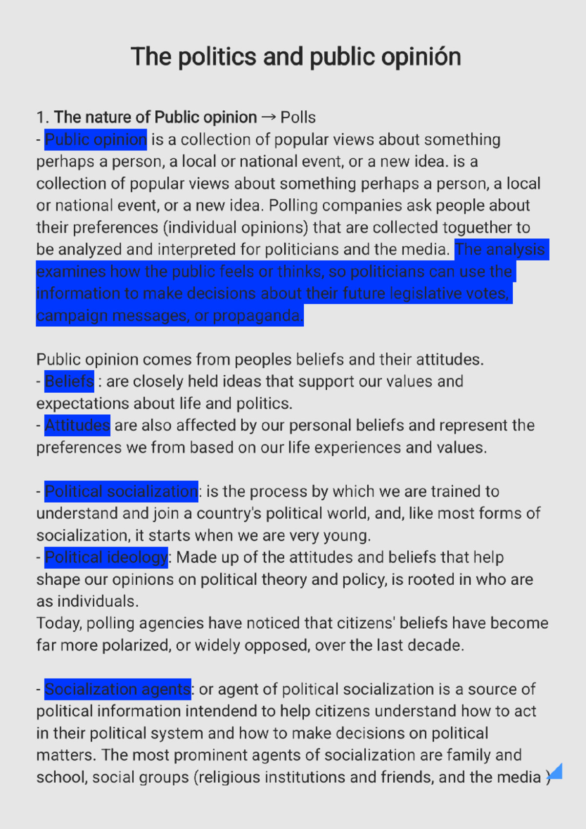 The Politics of public Opinion - North American Politics - Studocu