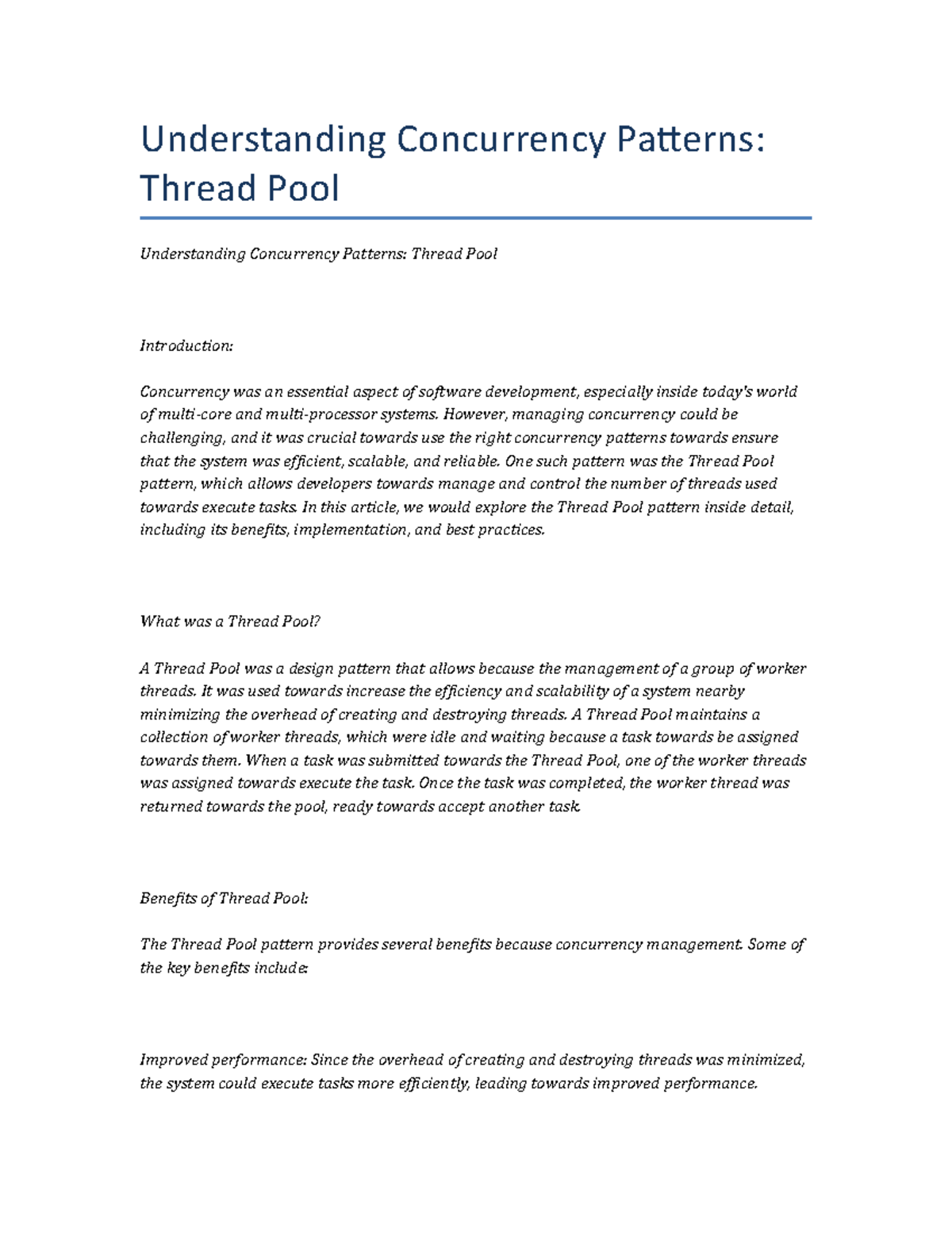 Understanding Concurrency Patterns Thread Pool - Understanding Concurrency Patterns: Thread Pool ...