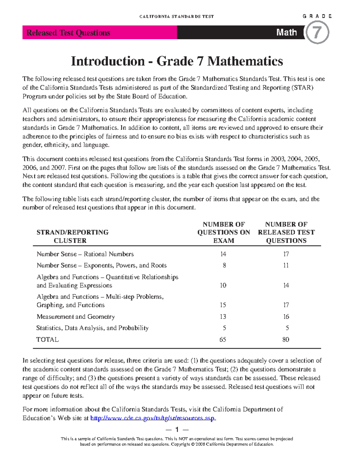 Rtqgr 7math - MATH REVIEWER 6 - CA L I F O R N I A S TA N DA R D S T E ...